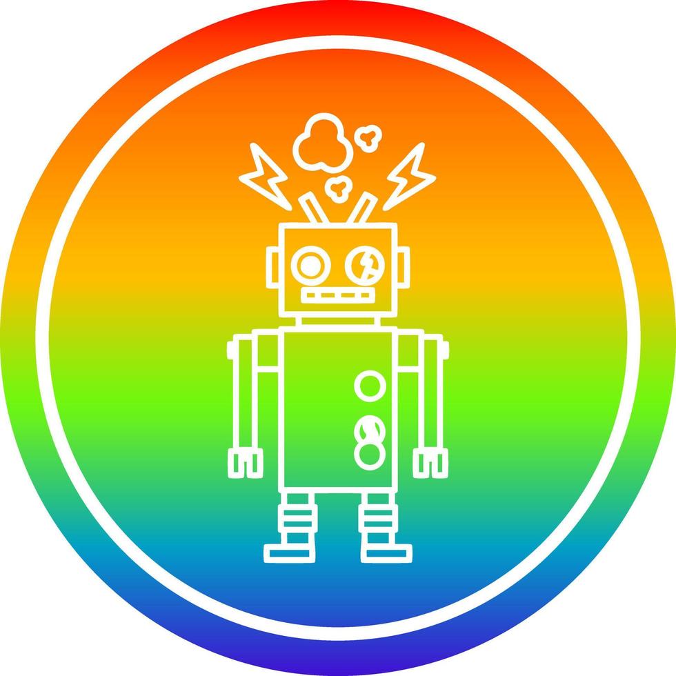 Malfunctioning Robot Circular In Rainbow Spectrum 10276411 Vector Art At Vecteezy