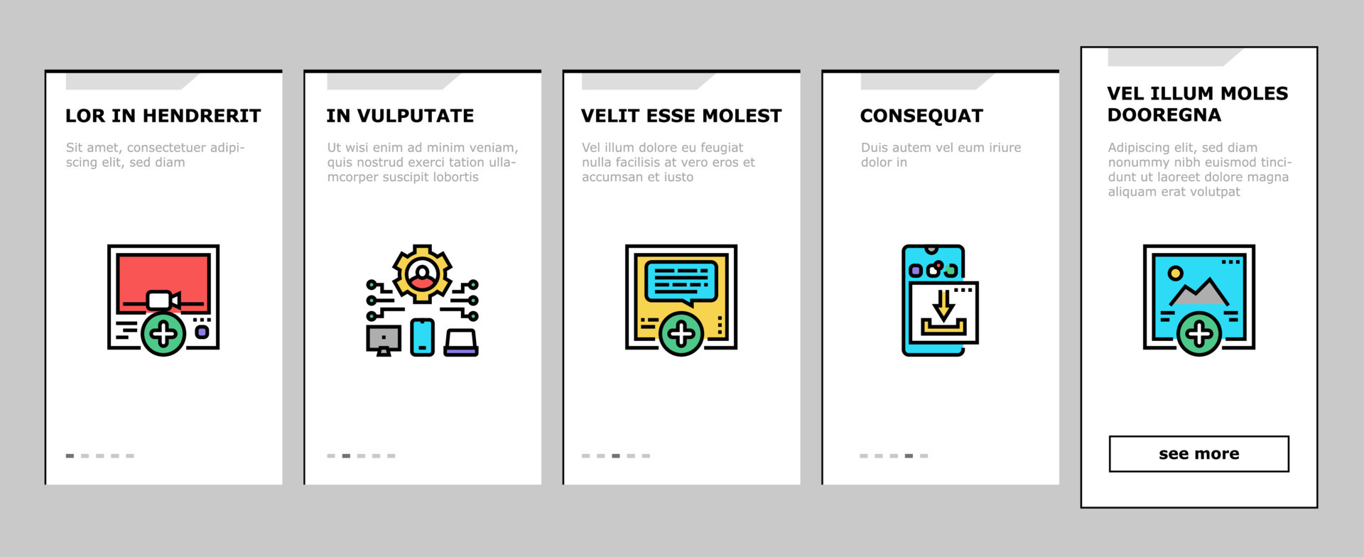 User Generated Content Onboarding Icons Set Vector 10278118 Vector Art