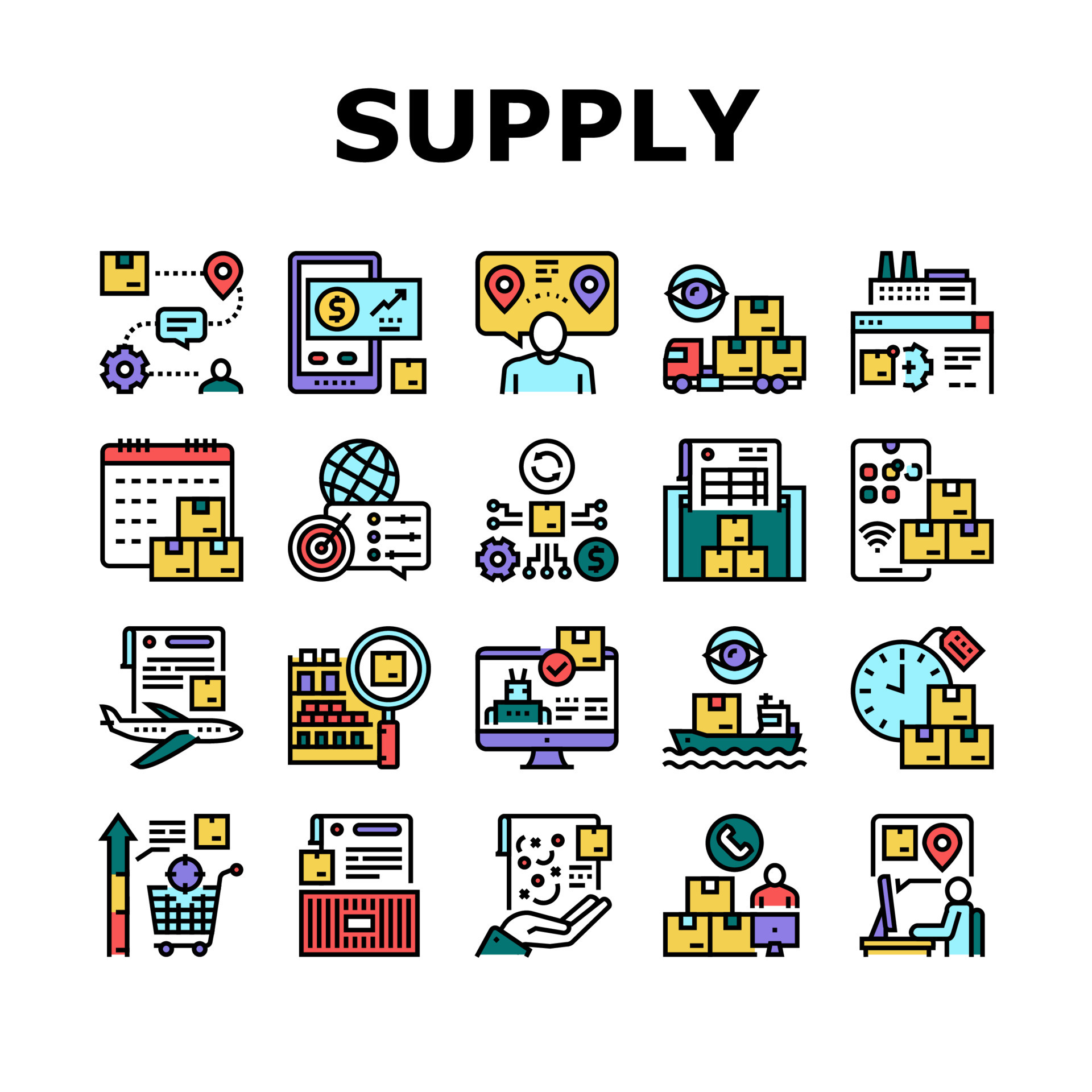 Supply Chain Management System Icons Set Vector 10279186 Vector Art at ... Supply Chain Management System Icons Set Vector 10279186 Vector Art at ...