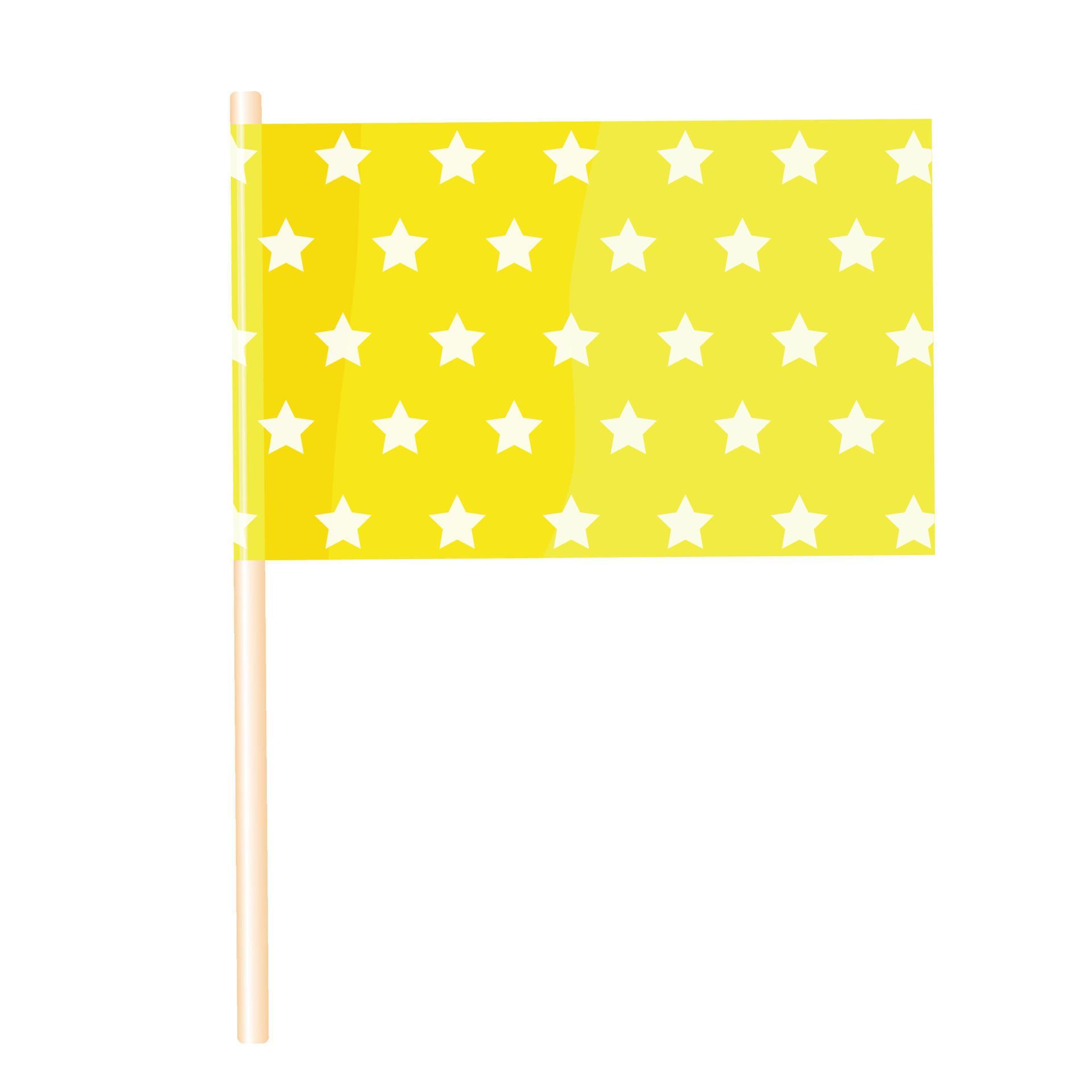 Yellow flag with stars on a wooden flagpole. Vector 10280232 Vector Art at Vecteezy