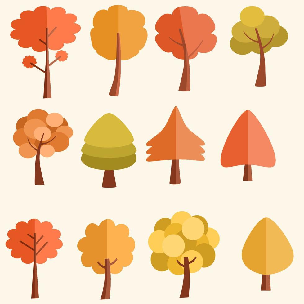 collection of autumn tree illustrations 10280295 Vector Art at Vecteezy