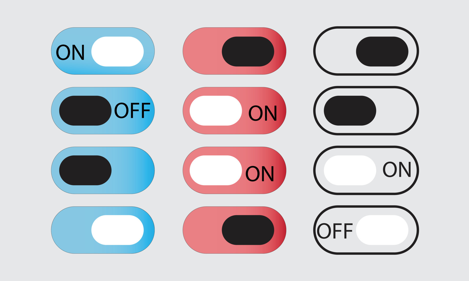 Push Button Web Template Toggle Button Switch Panel Ui Interface Slide 9730