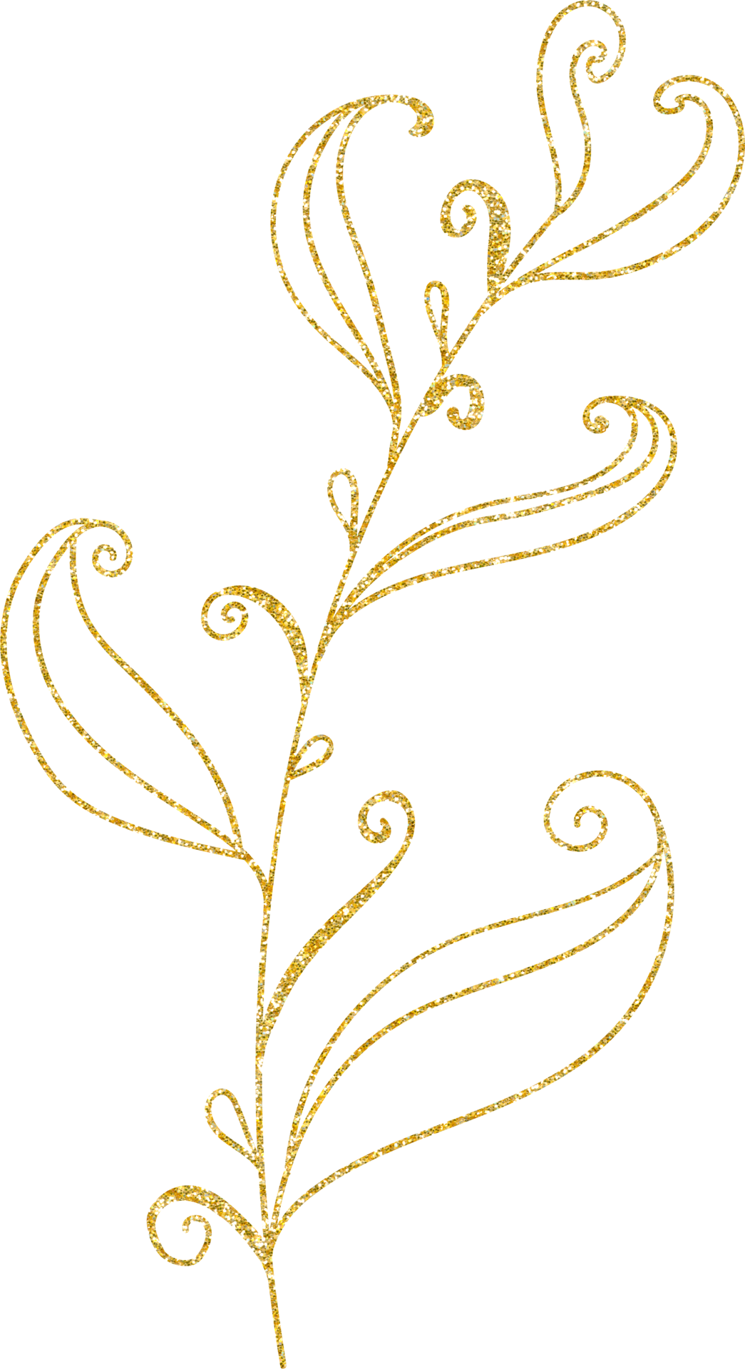 Gold Gliter Flower And Leaf 10284360 Png