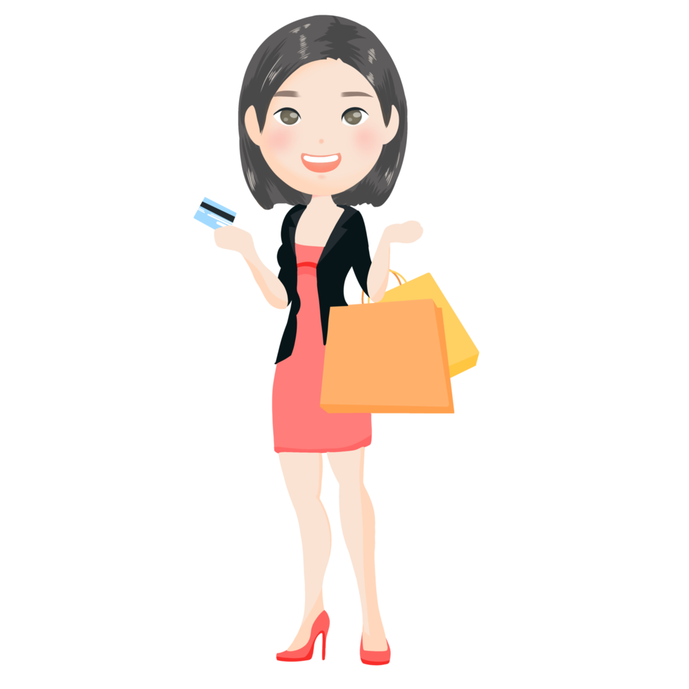 Mulher Fazendo Compras Compradora Com Sacolas De Compras 10286314 Png