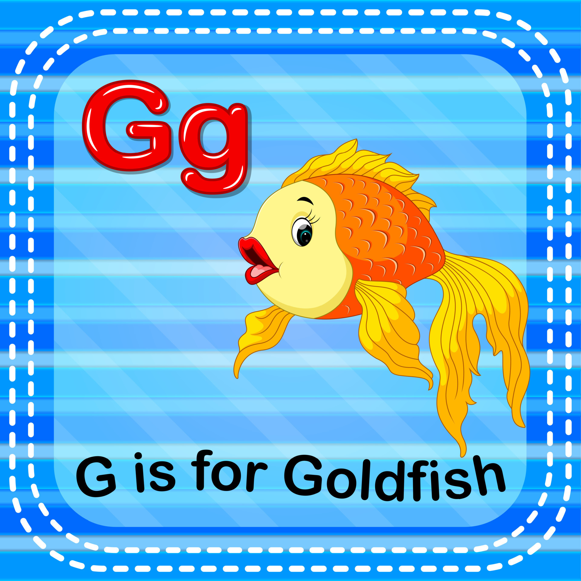 Flashcard letter G is for goldfish 10287179 Vector Art at Vecteezy