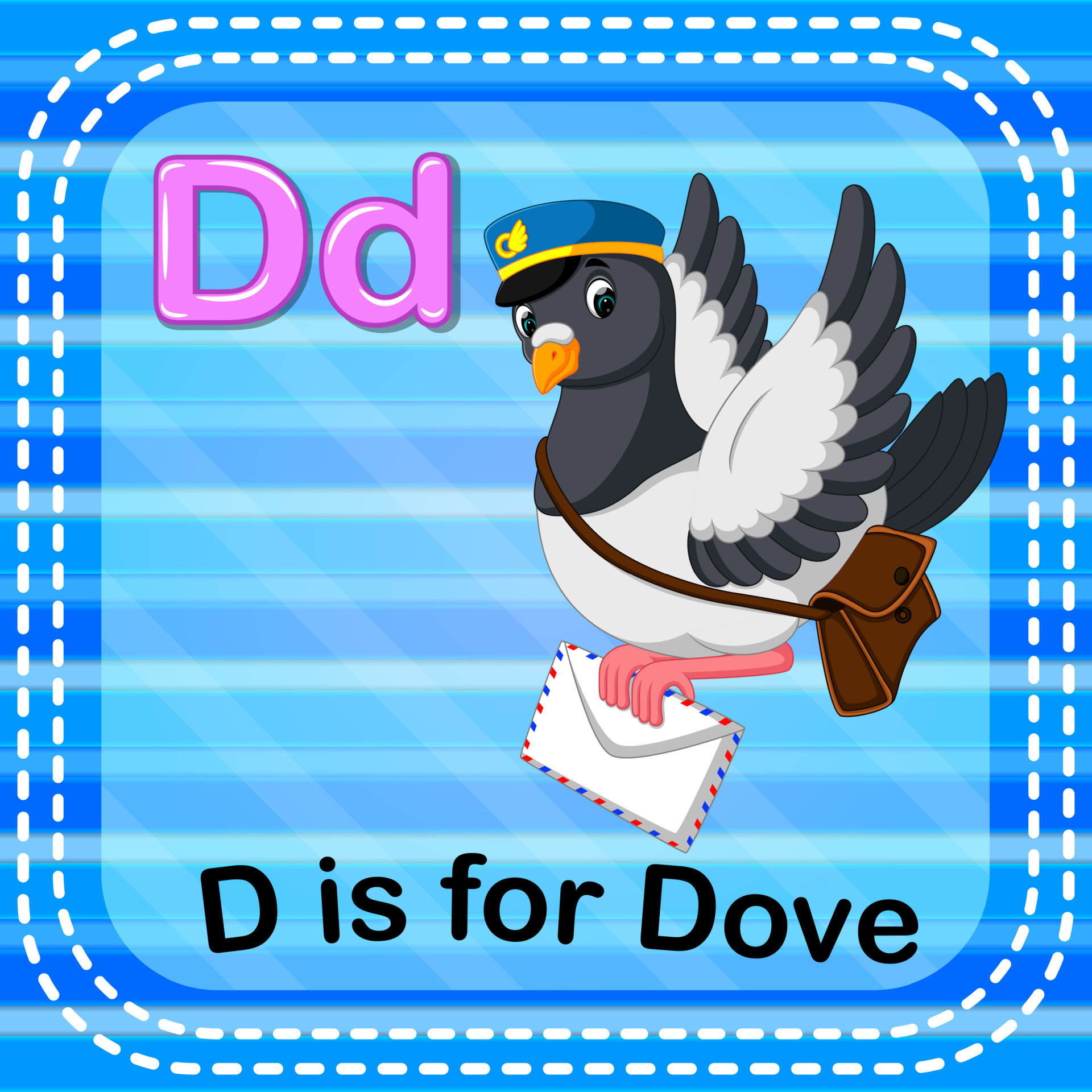 Flashcard letter D is for dove 10287207 Vector Art at Vecteezy