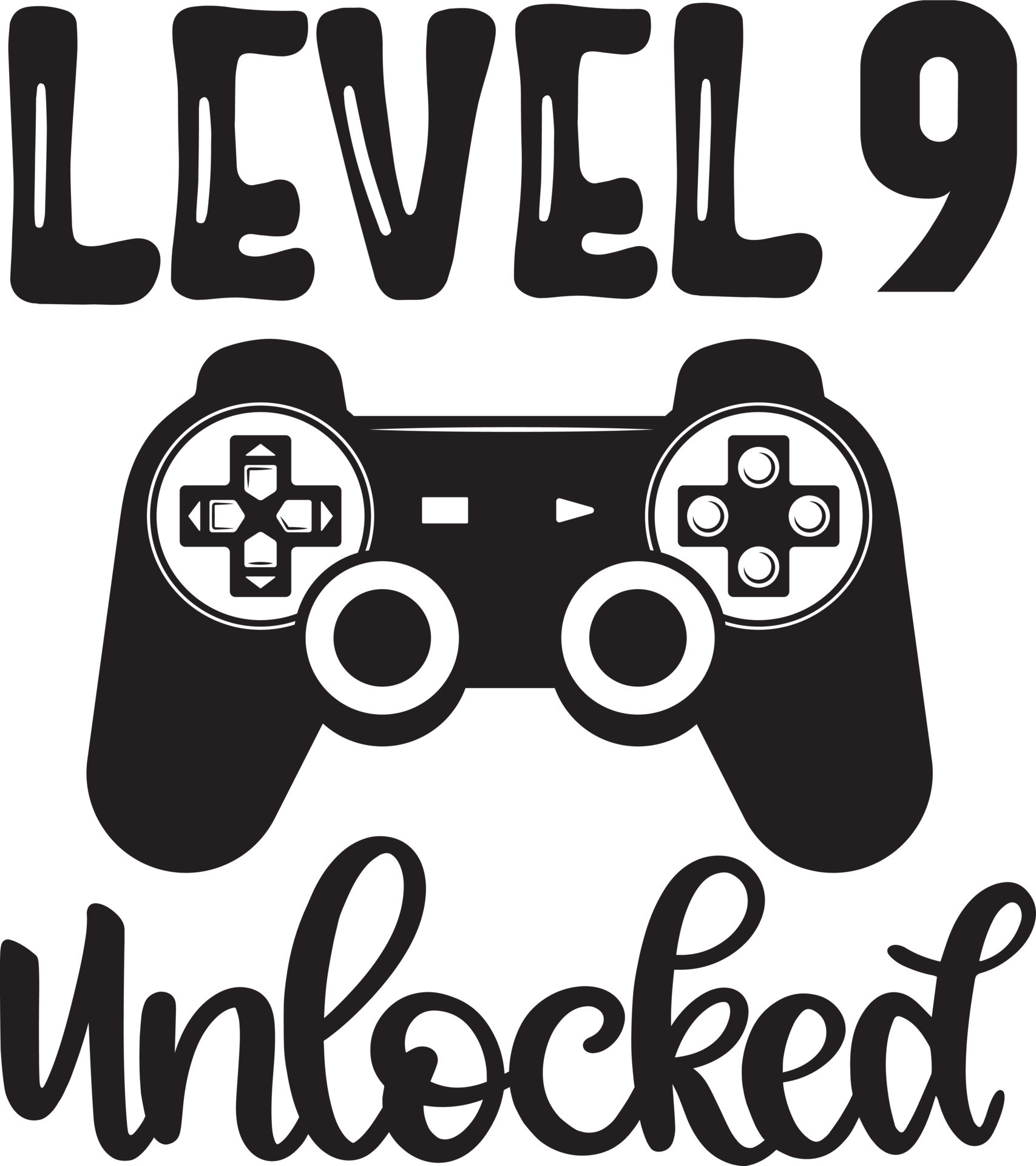 Level 9 Unlocked Vector,Birth Day Vector, Game Vector 10287254 Vector Art at Vecteezy