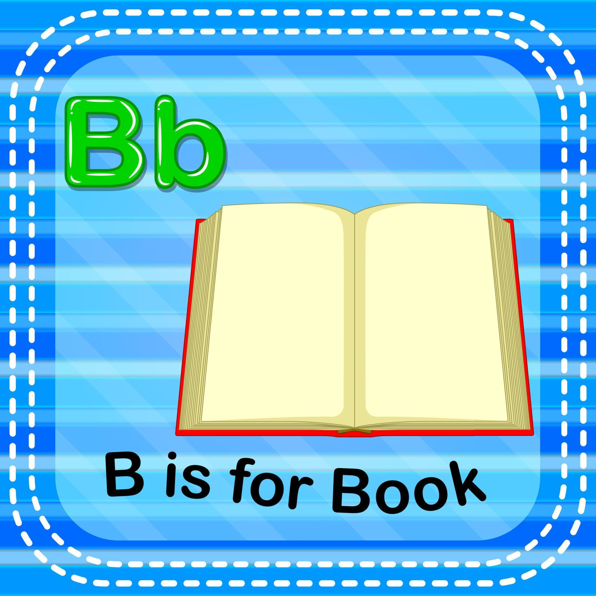 Flashcard letter B is for book 10287933 Vector Art at Vecteezy