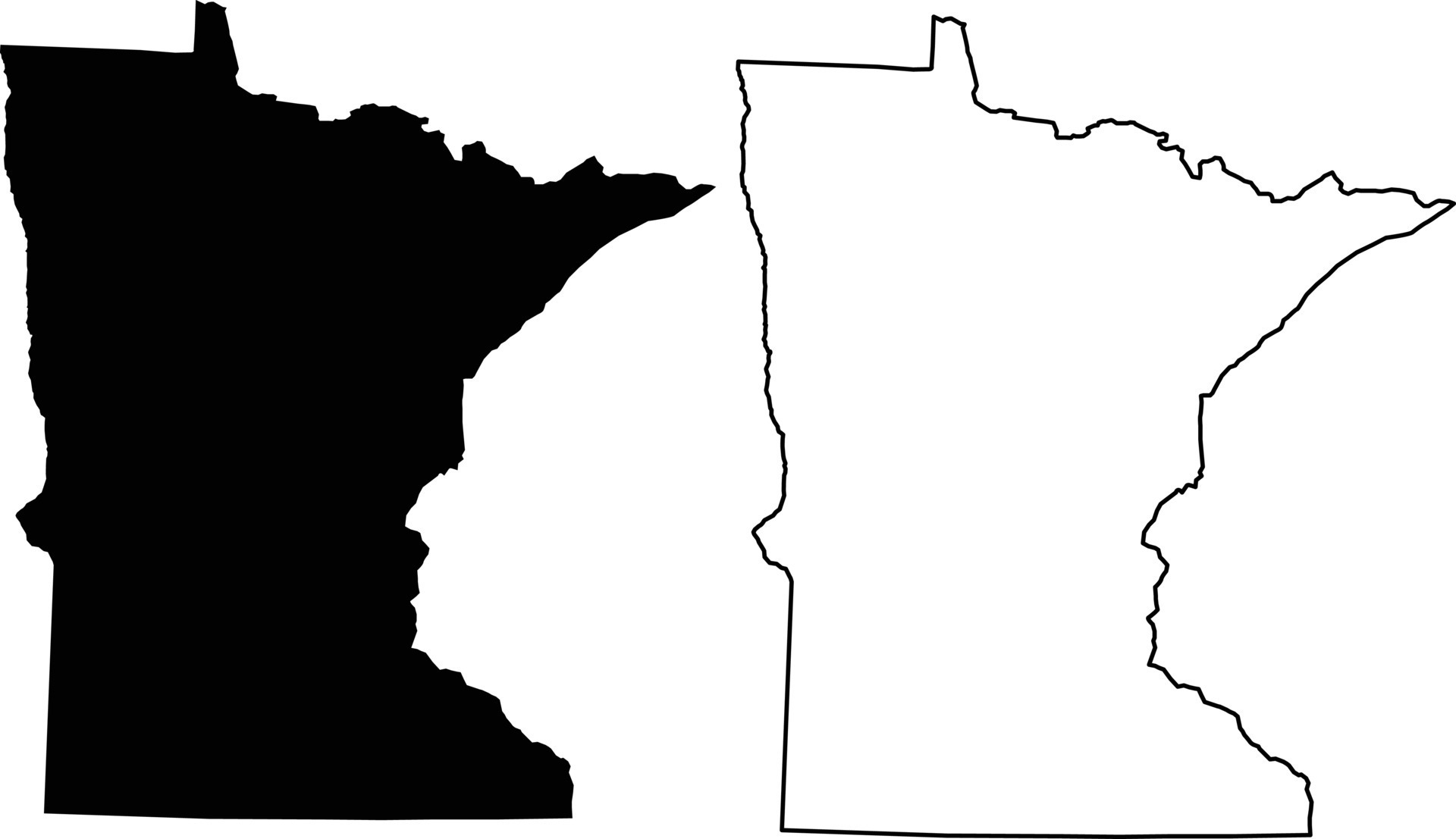 Map of Minnesota on white background. map of the U.S. state of Minnesota. outline map of ...