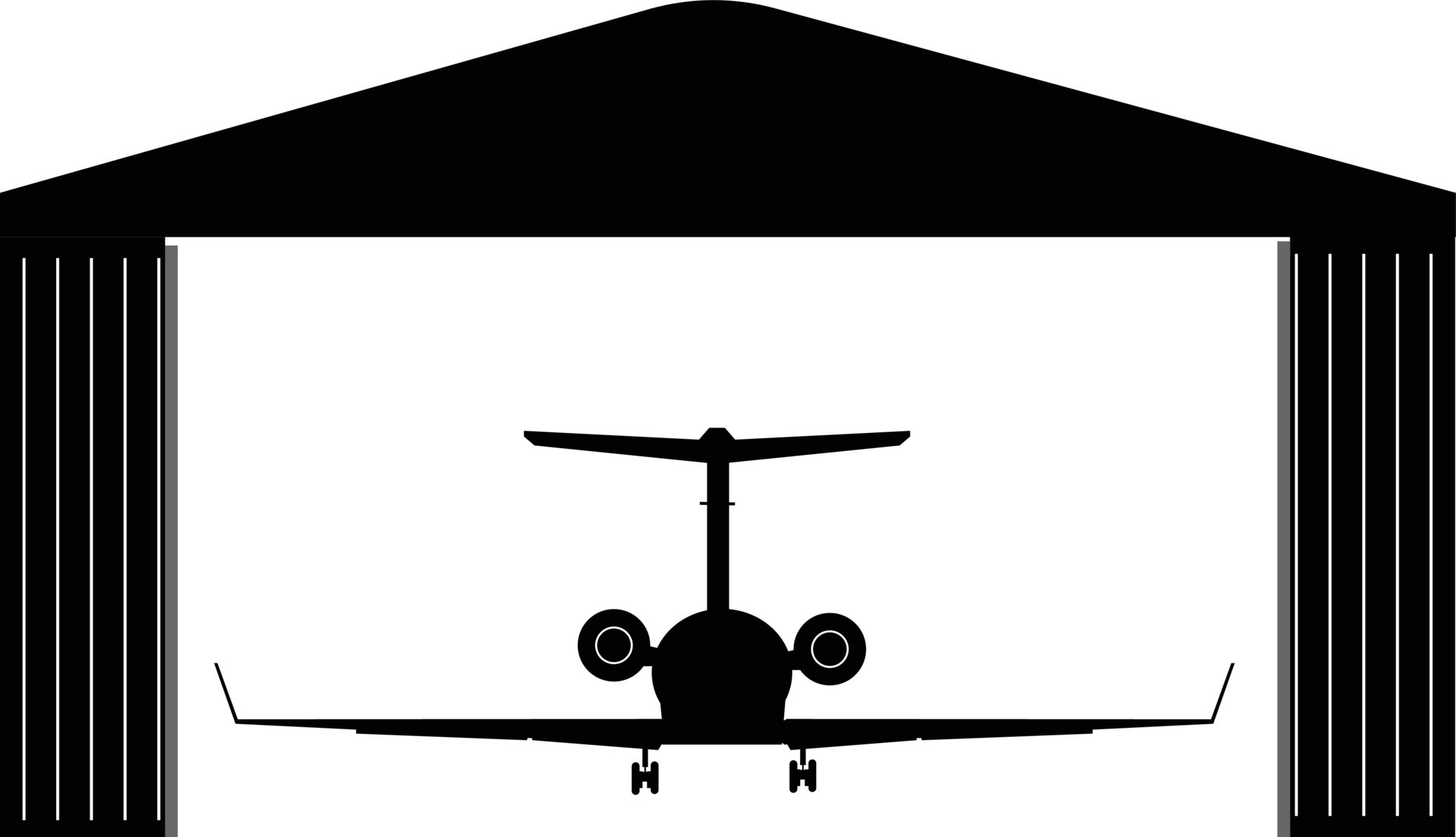 Hangar Icon On White Background Hangar For Airplanes Sign Airport