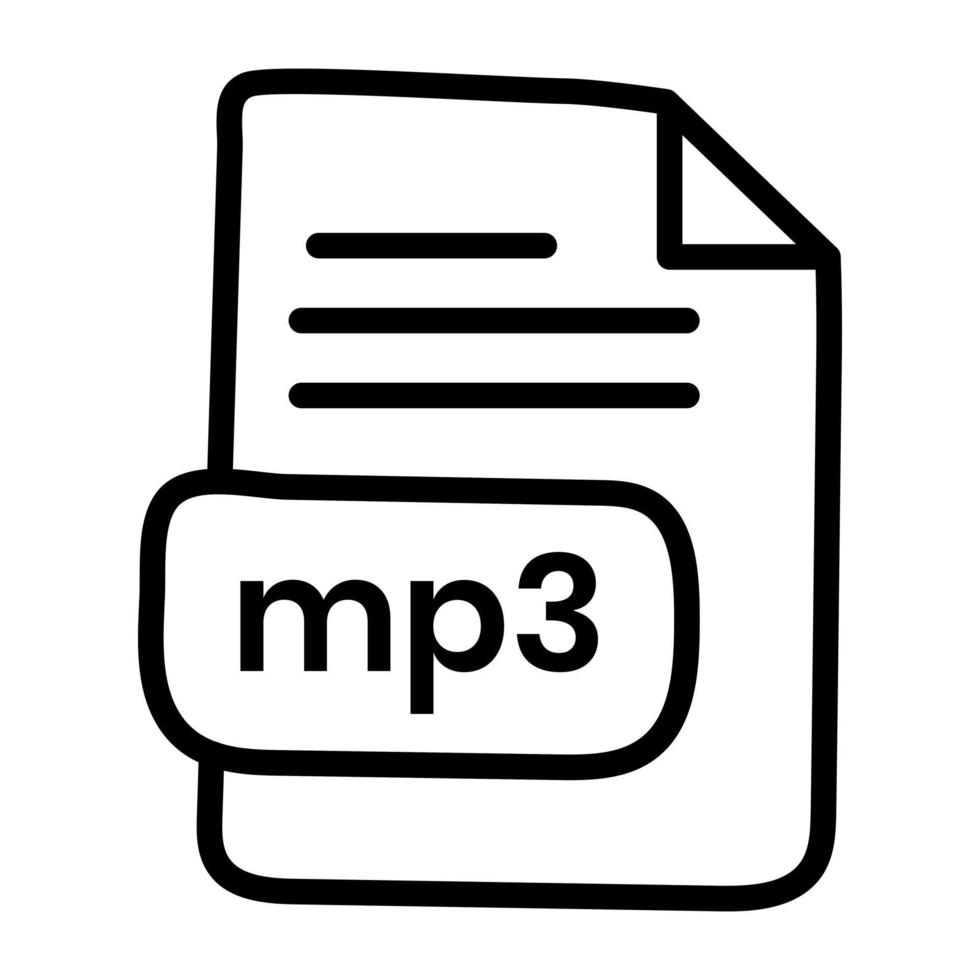 Audio media file format, icon of mp3 file 10289700 Vector Art at Vecteezy