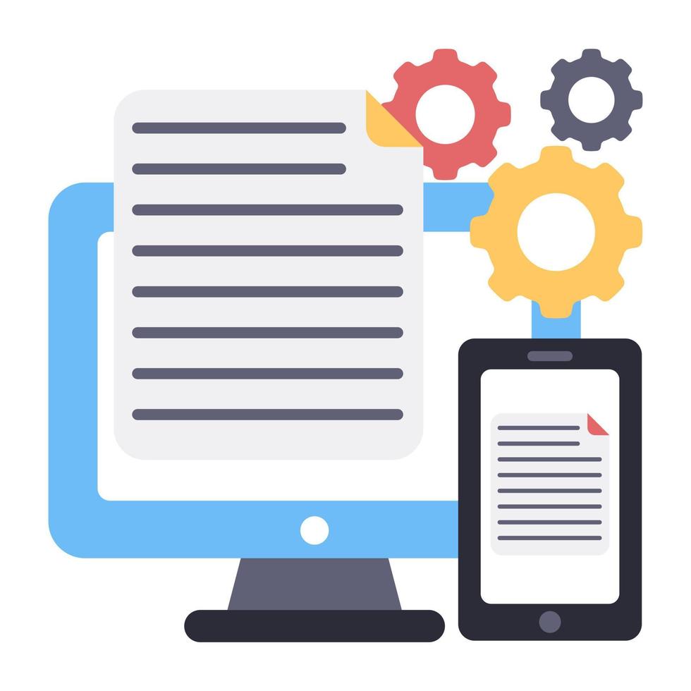 Icon of document management in flat design 10290081 Vector Art at Vecteezy