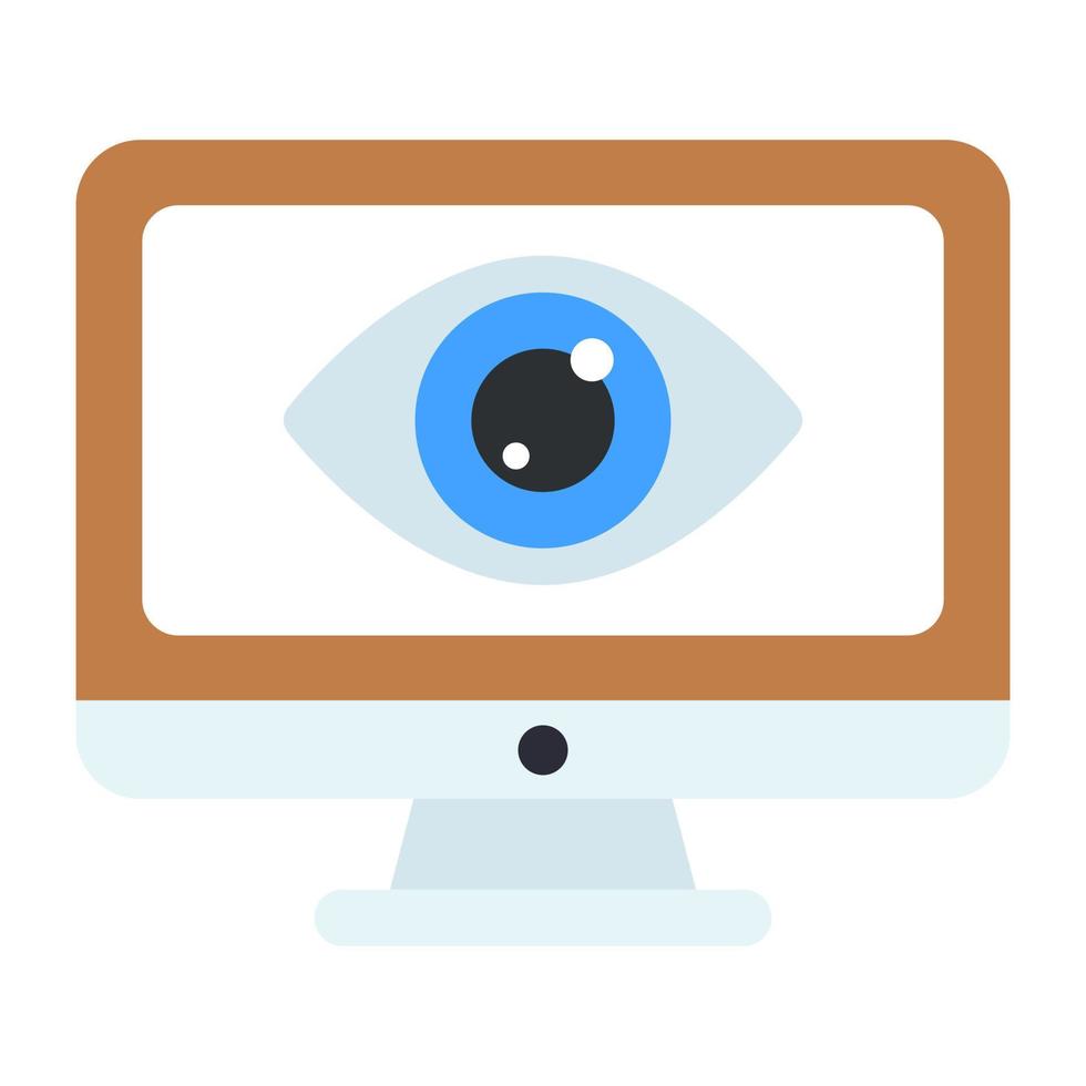 Eye inside monitor showcasing computer monitoring icon 10290512 Vector ...
