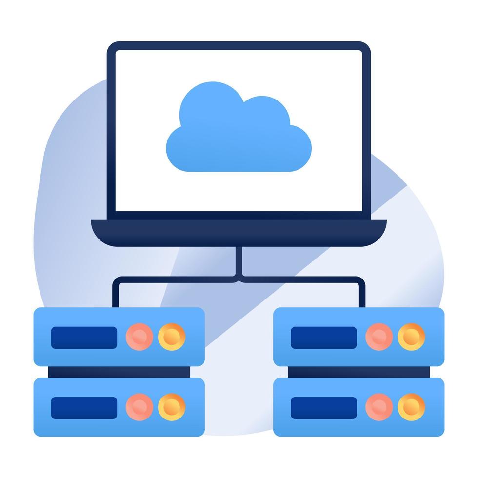 Trendy Vector Design Of Cloud Hosting 10291066 Vector Art At Vecteezy