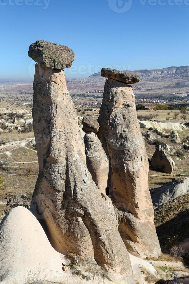Three Beauties Fairy Chimneys in Urgup Town, Cappadocia, Nevsehir ...
