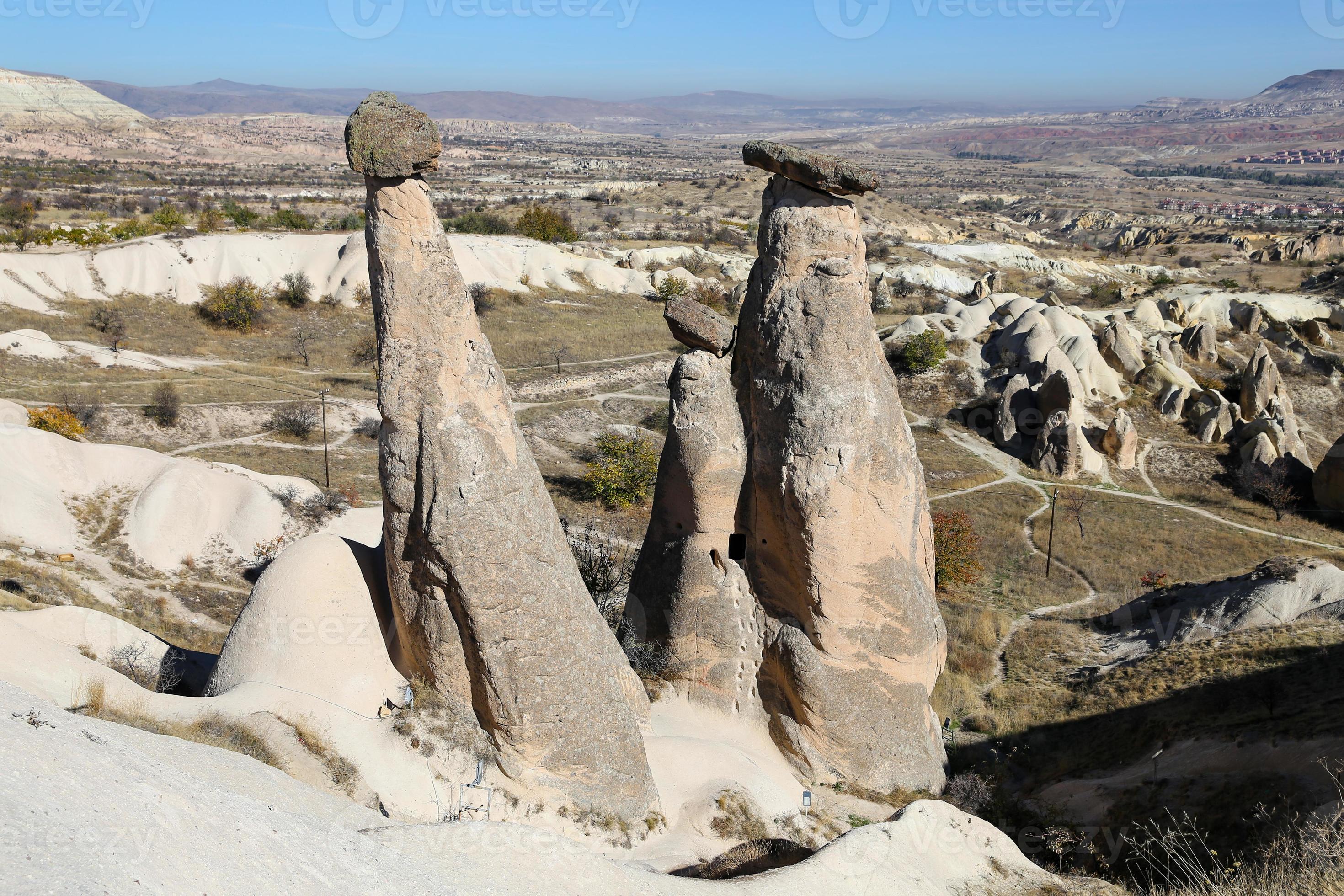 Three Beauties Fairy Chimneys in Urgup Town, Cappadocia, Nevsehir ...