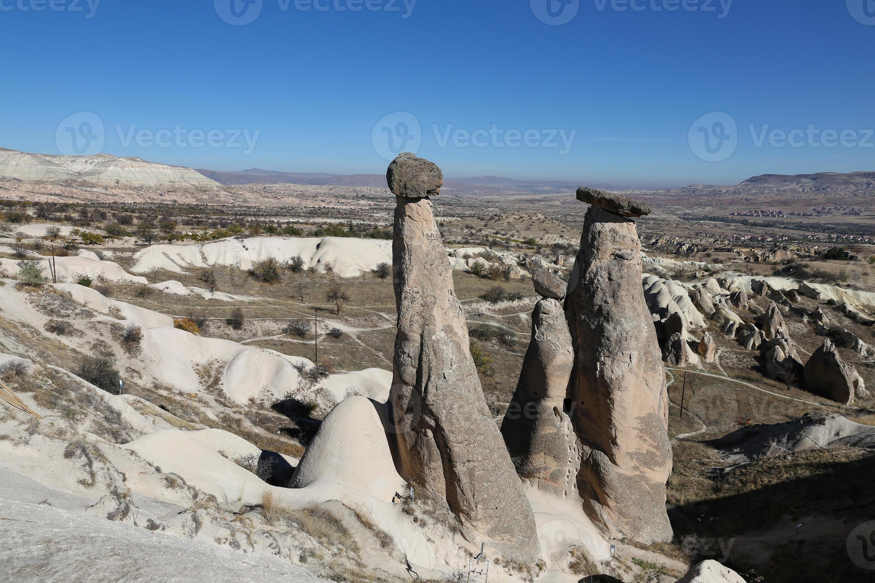 Three Beauties Fairy Chimneys in Urgup Town, Cappadocia, Nevsehir ...