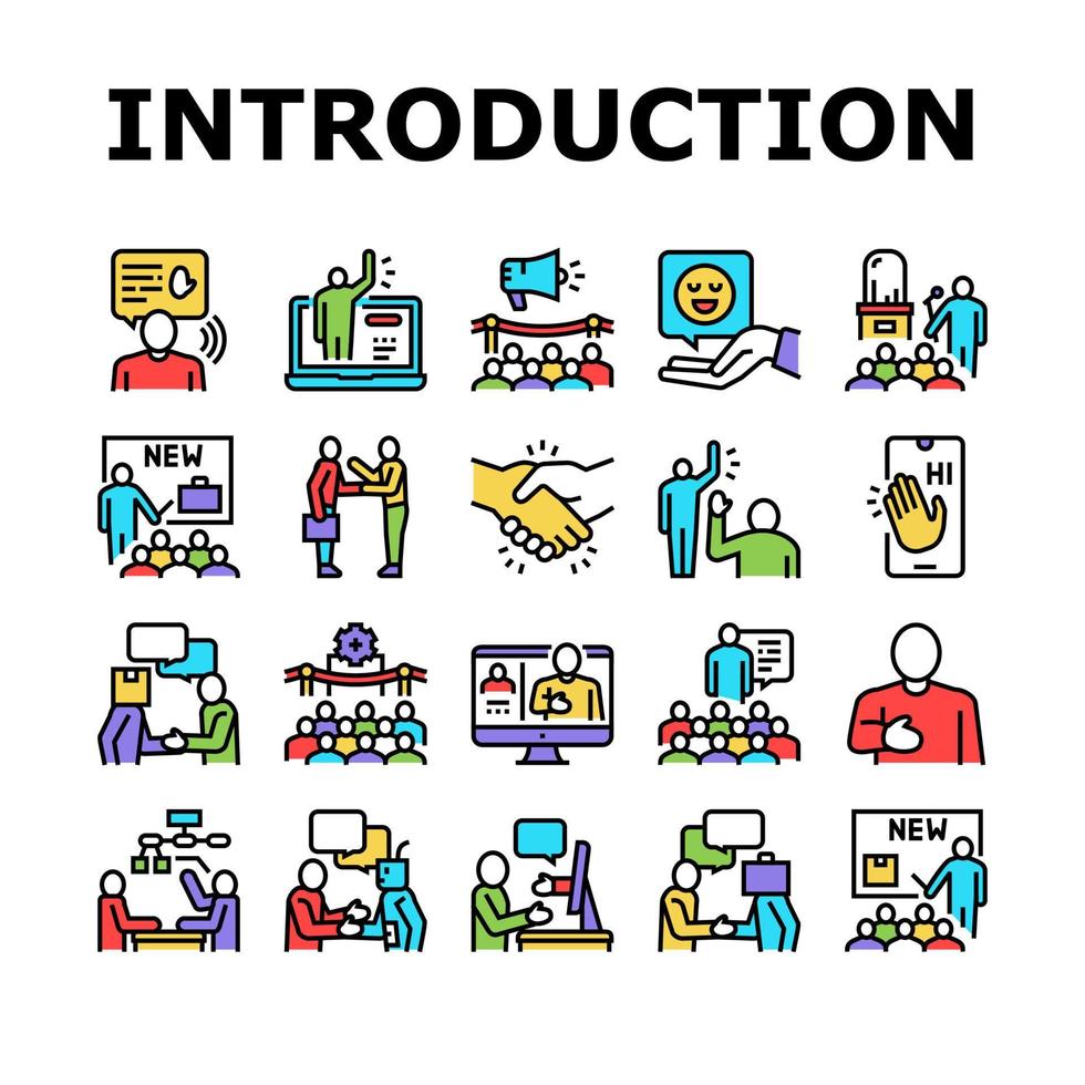 Introduction Speech Collection Icons Set Vector 10300143 Vector Art at ...