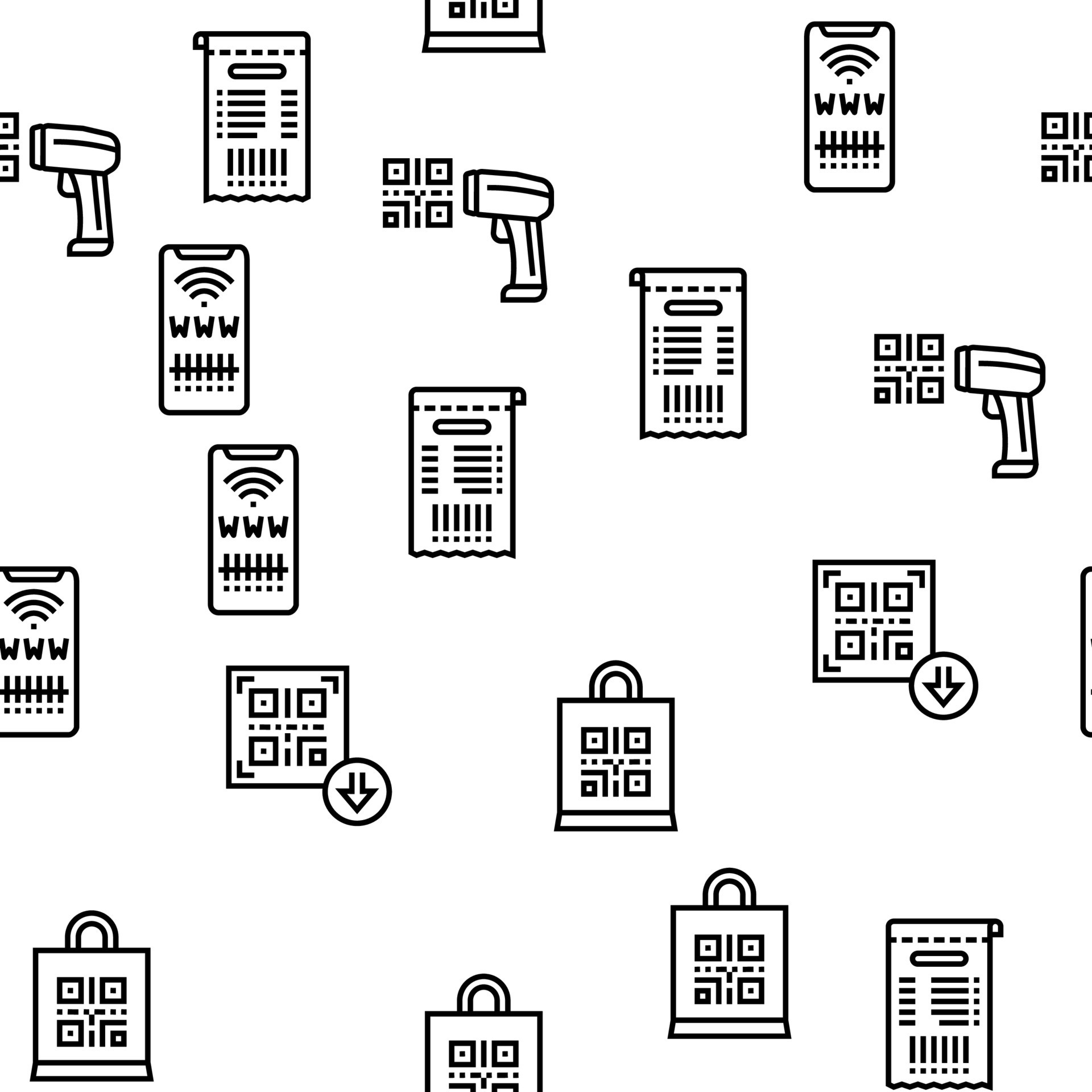 Qr Code Identification Vector Seamless Pattern 10300399 Vector Art at ...