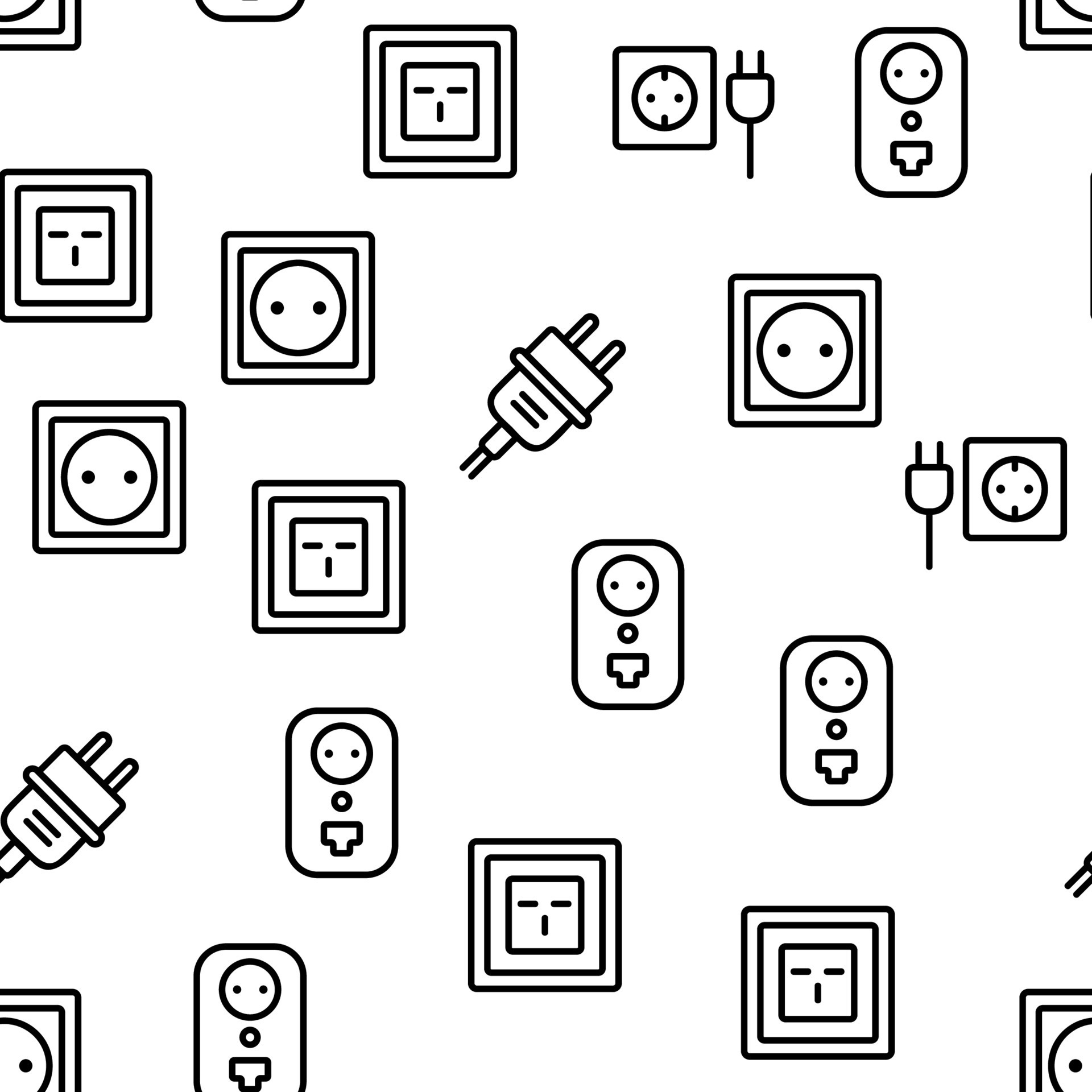 Electric Power Socket Vector Seamless Pattern 10302392 Vector Art At