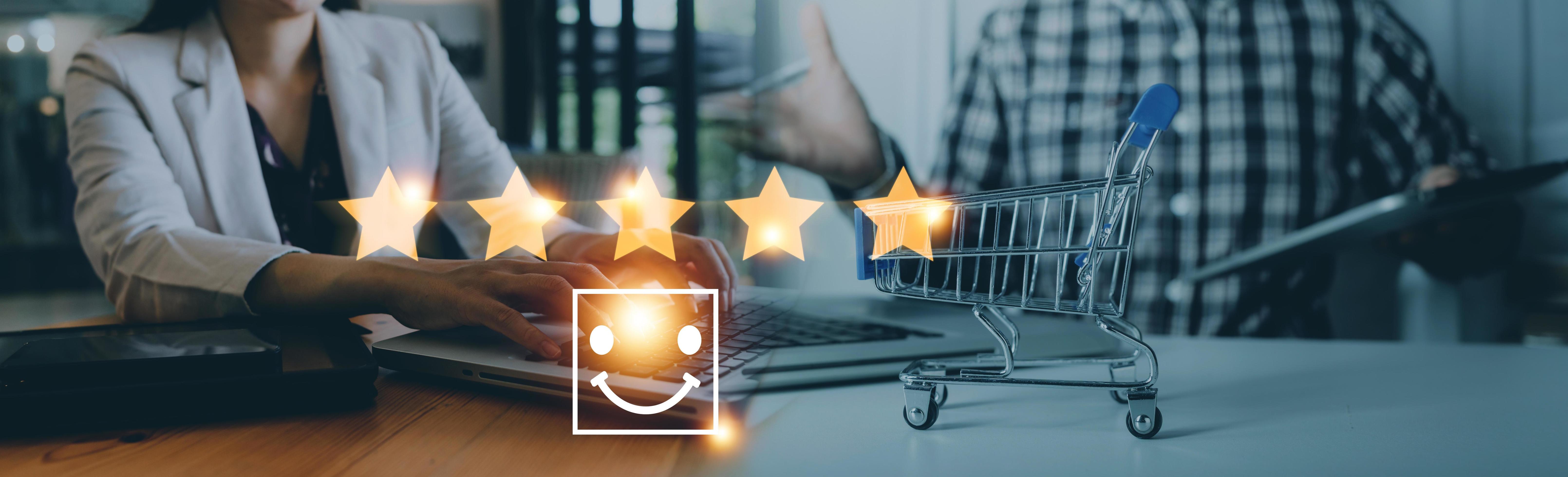 Customer evaluation feedback.men in suit Giving Positive Review for ...