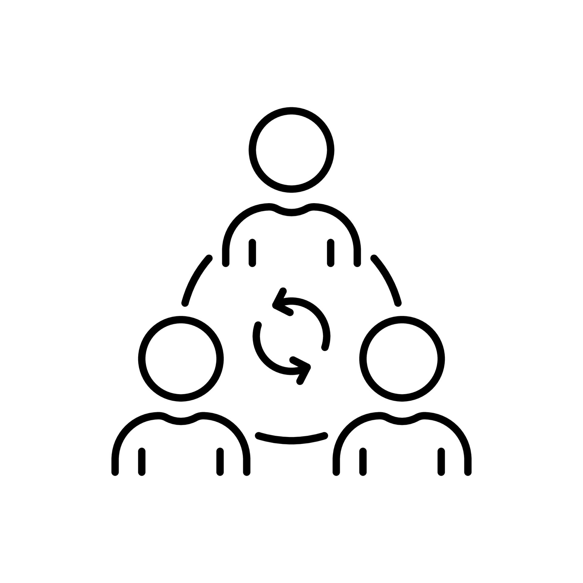 Collaboration Line Icon. Group of People Community Team Work Linear ... Collaboration Line Icon. Group of People Community Team Work Linear ...