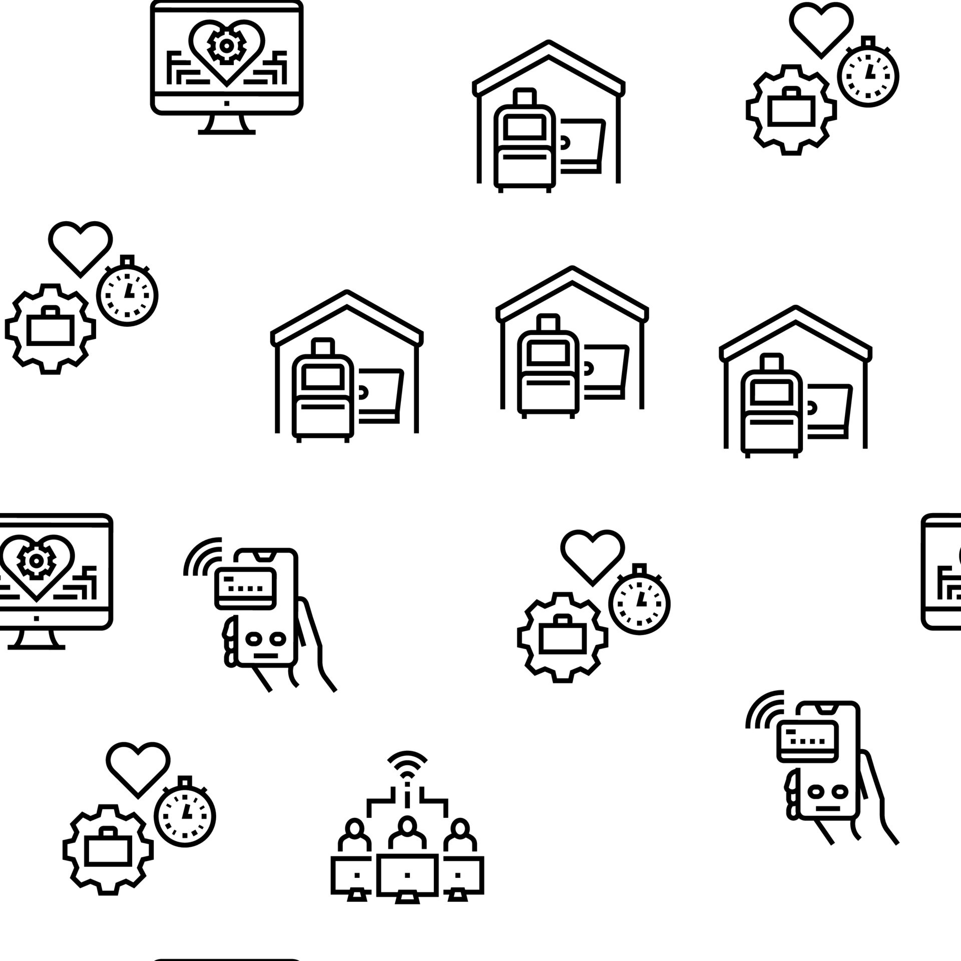 Digital Nomad Worker Vector Seamless Pattern 10310188 Vector Art at ...