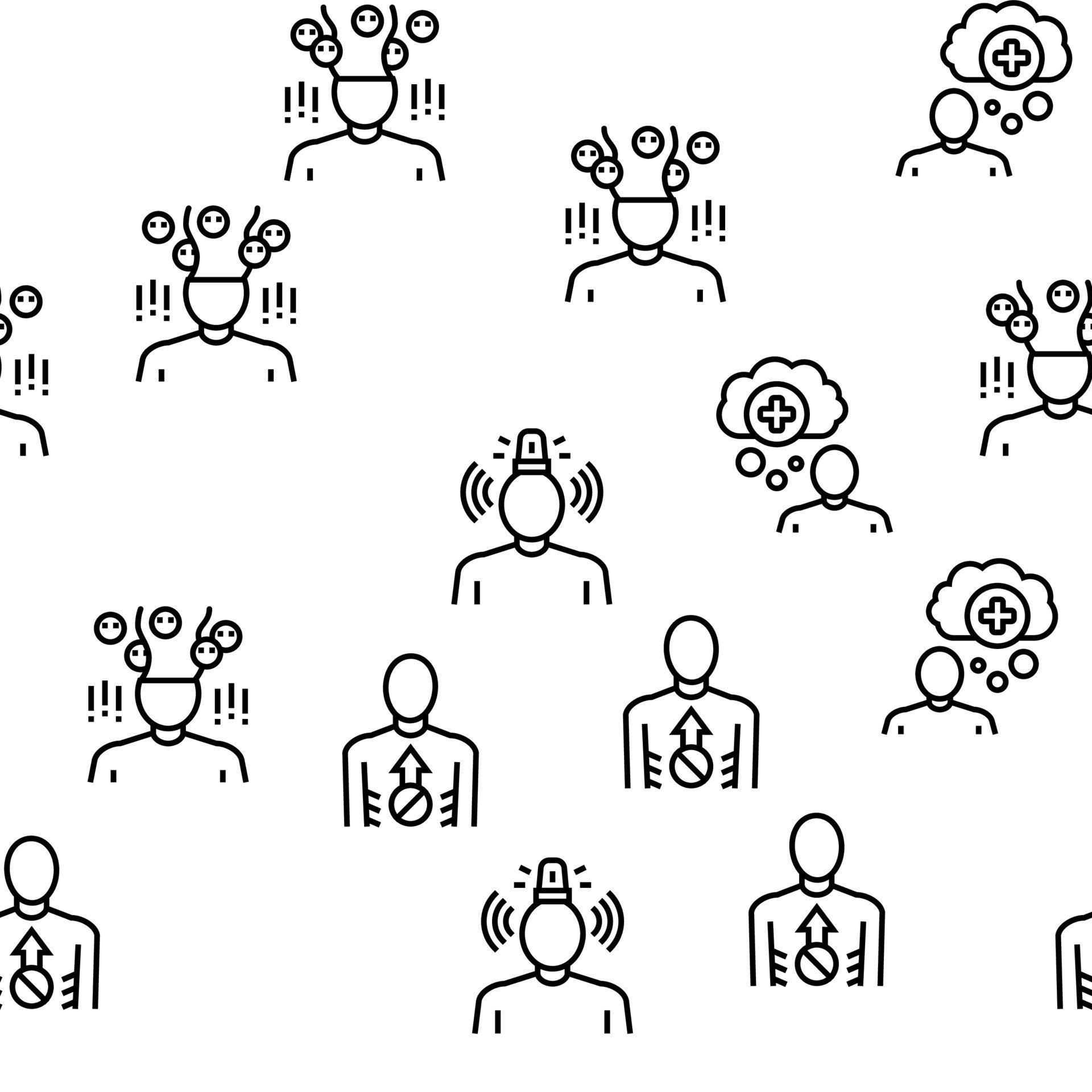 Psychological Problems Vector Seamless Pattern 10310417 Vector Art at ...