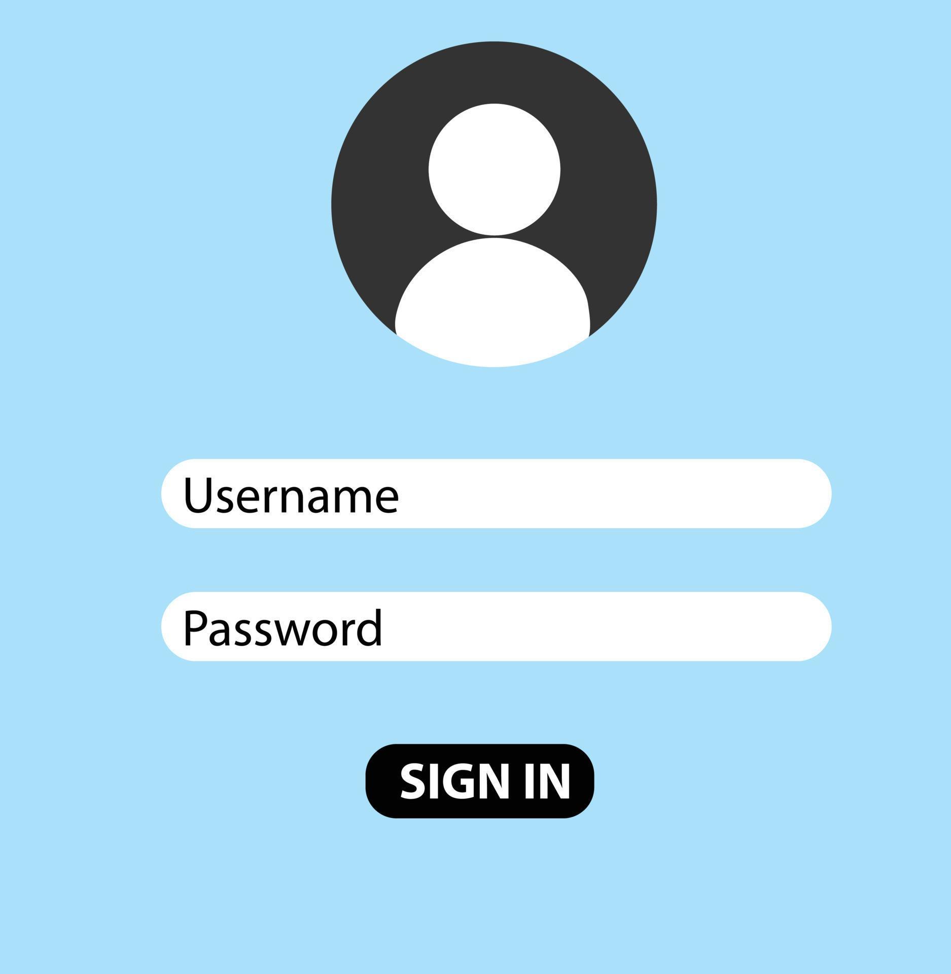 Username and password to login. login screen sign. sign in screen symbol. flat style. 10310947 ...