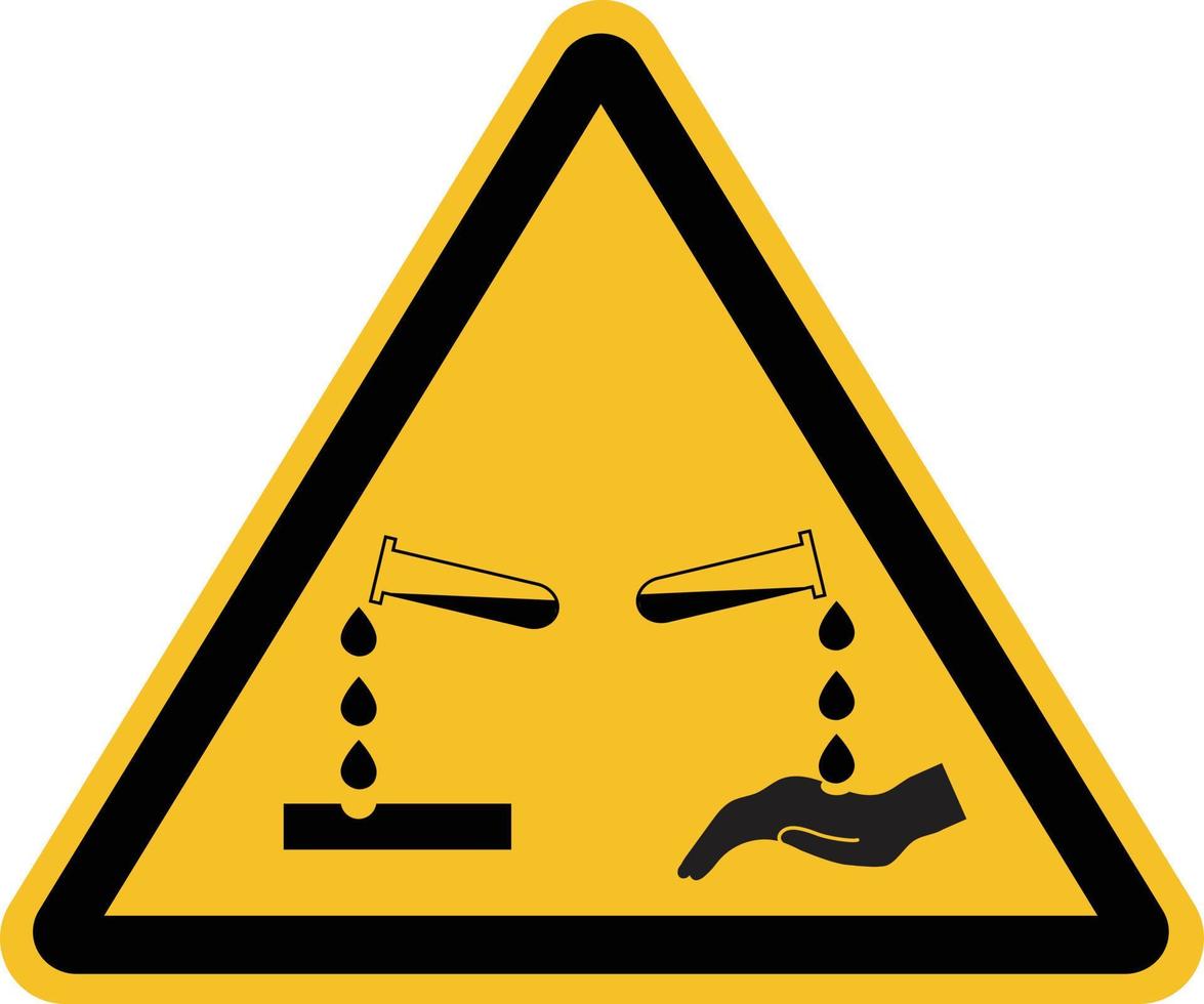 Corrosive substance sign on white background. beware corrosive ... Corrosive substance sign on white background. beware corrosive ...