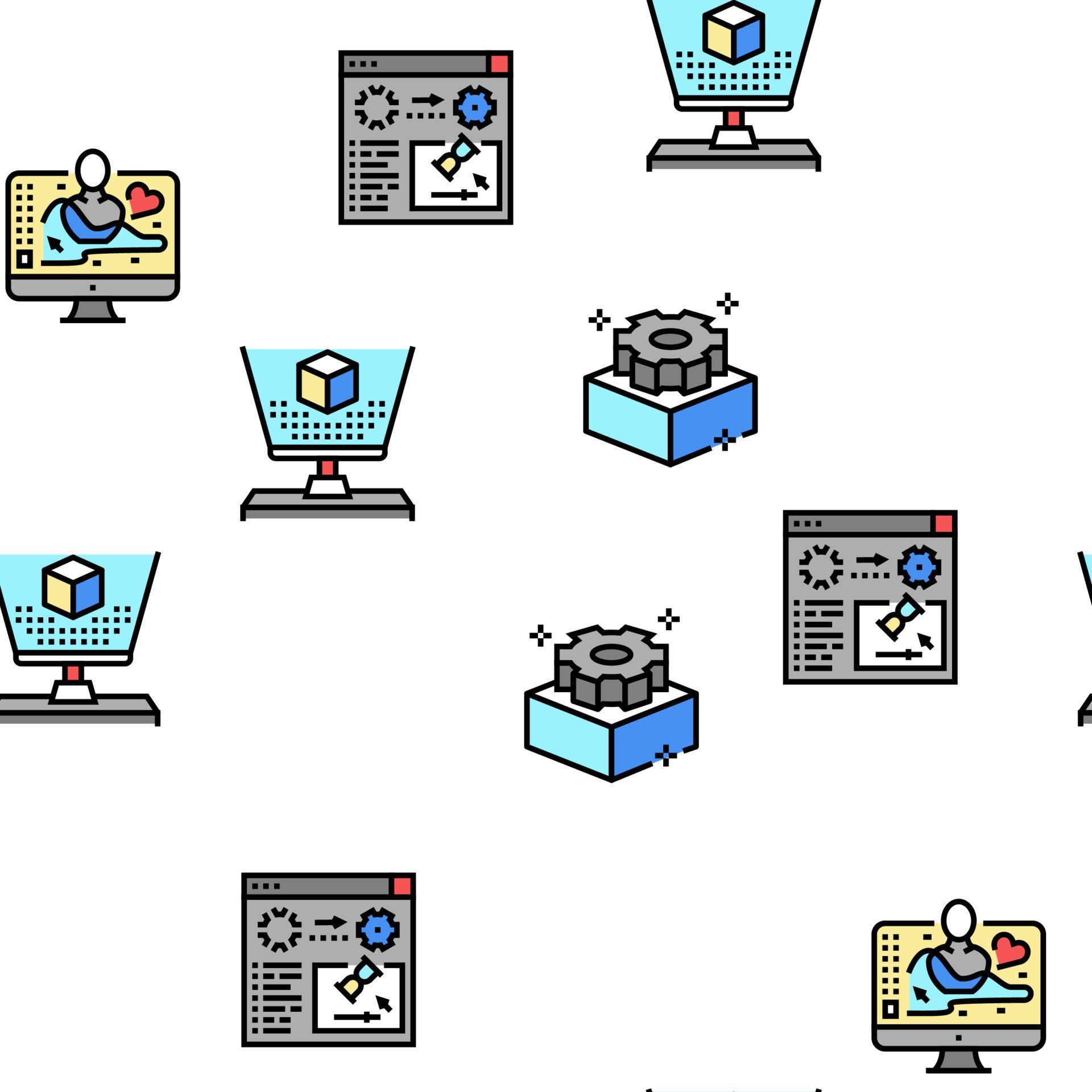 3d Modelling Software And Device Vector Seamless Pattern 10311337 Vector Art At Vecteezy