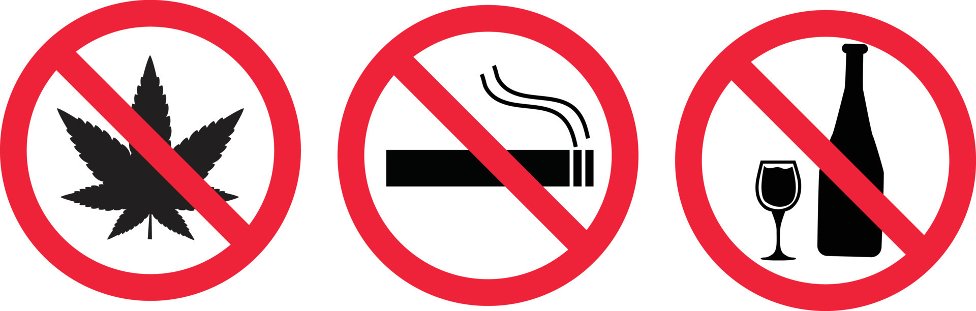 conjunto de señales de prohibición sobre fondo blanco. no fume, ni ... conjunto de señales de prohibición sobre fondo blanco. no fume, ni ...