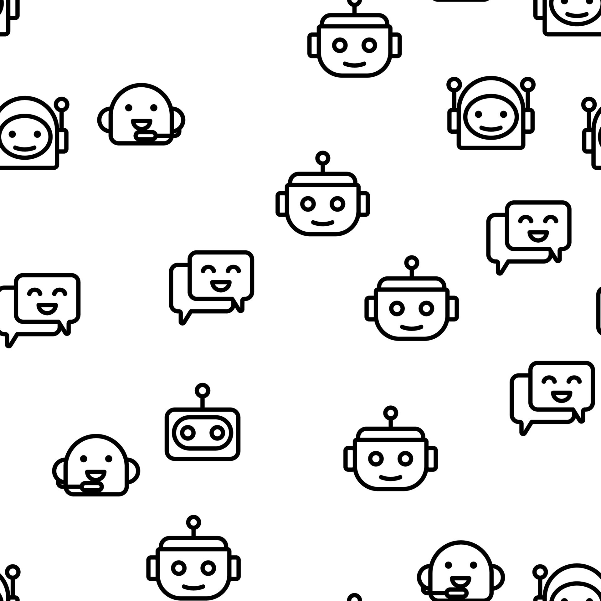 Chatbot Robot Vector Seamless Pattern 10311955 Vector Art At Vecteezy