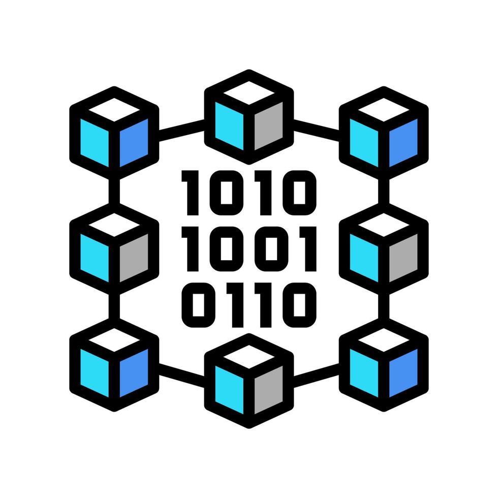 Binary Neural Network Color Icon Vector Illustration 10313034 Vector