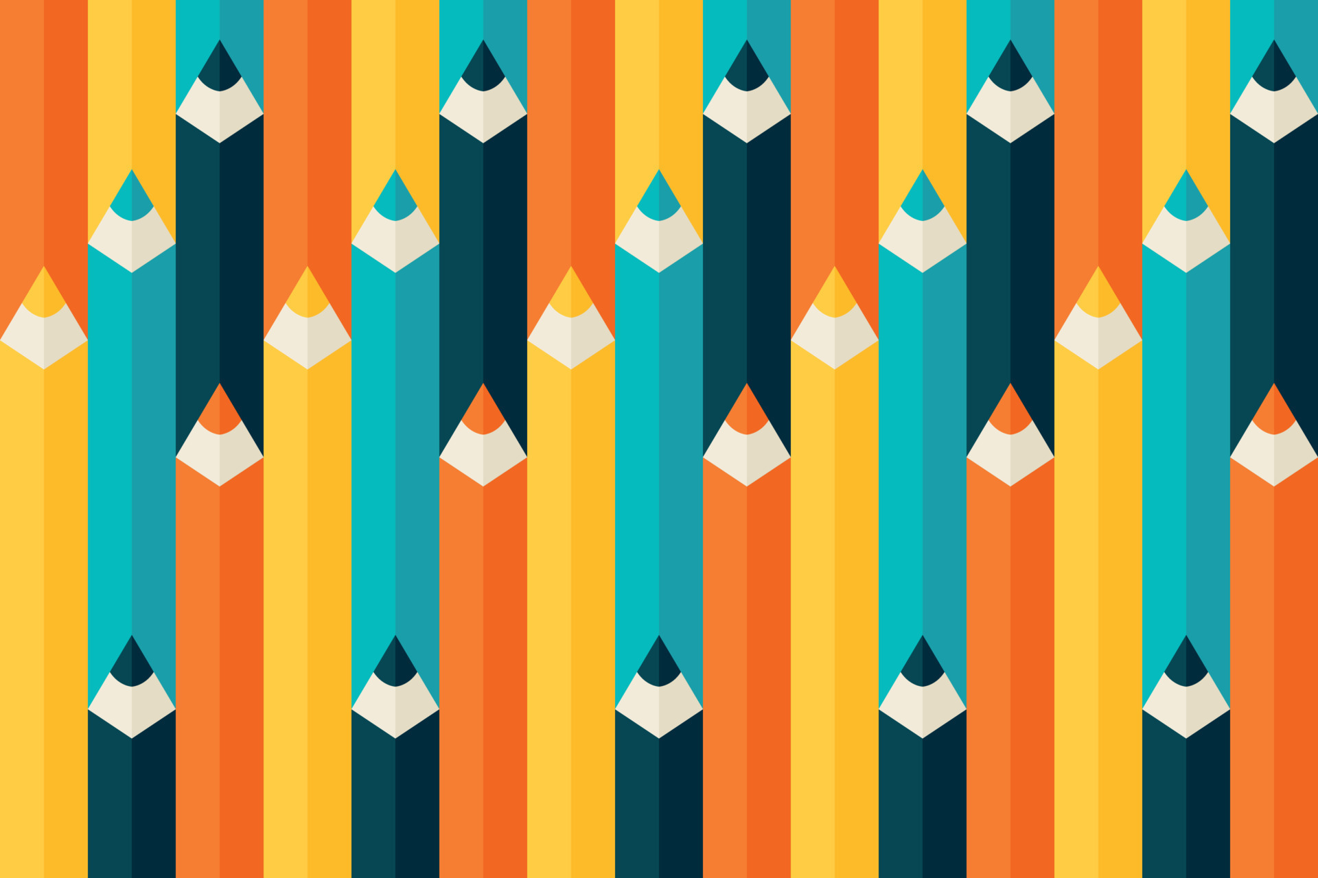 Geometric pattern with colorful pencils. Vector illustration 10314132 ...