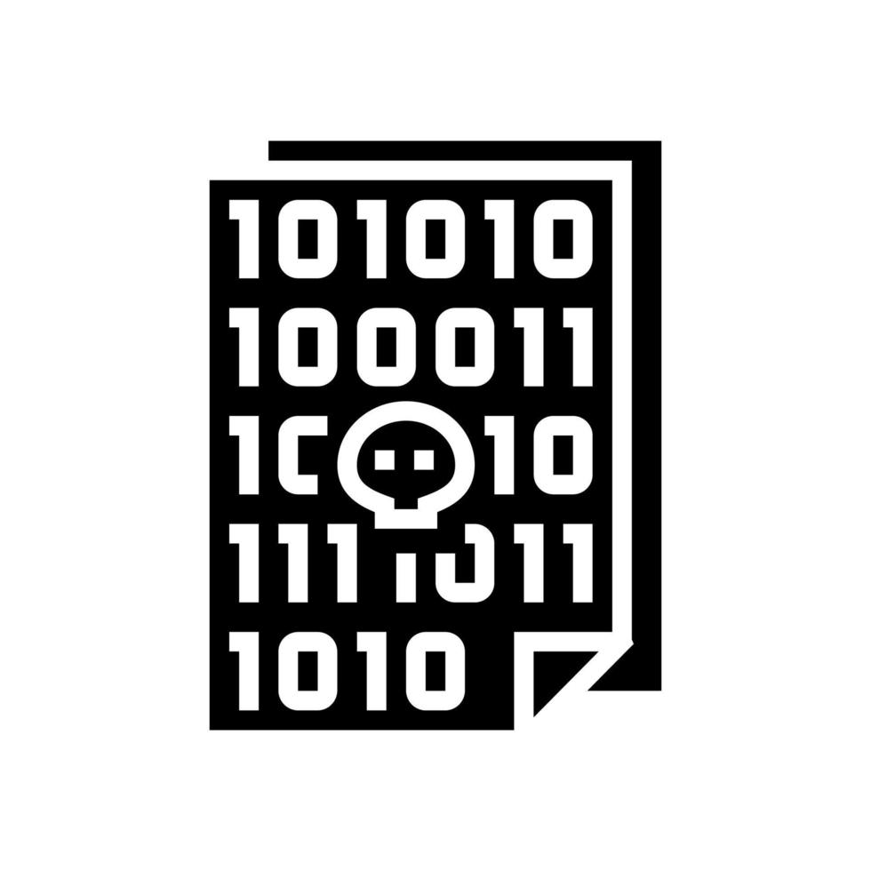 code of security software system glyph icon vector illustration ...