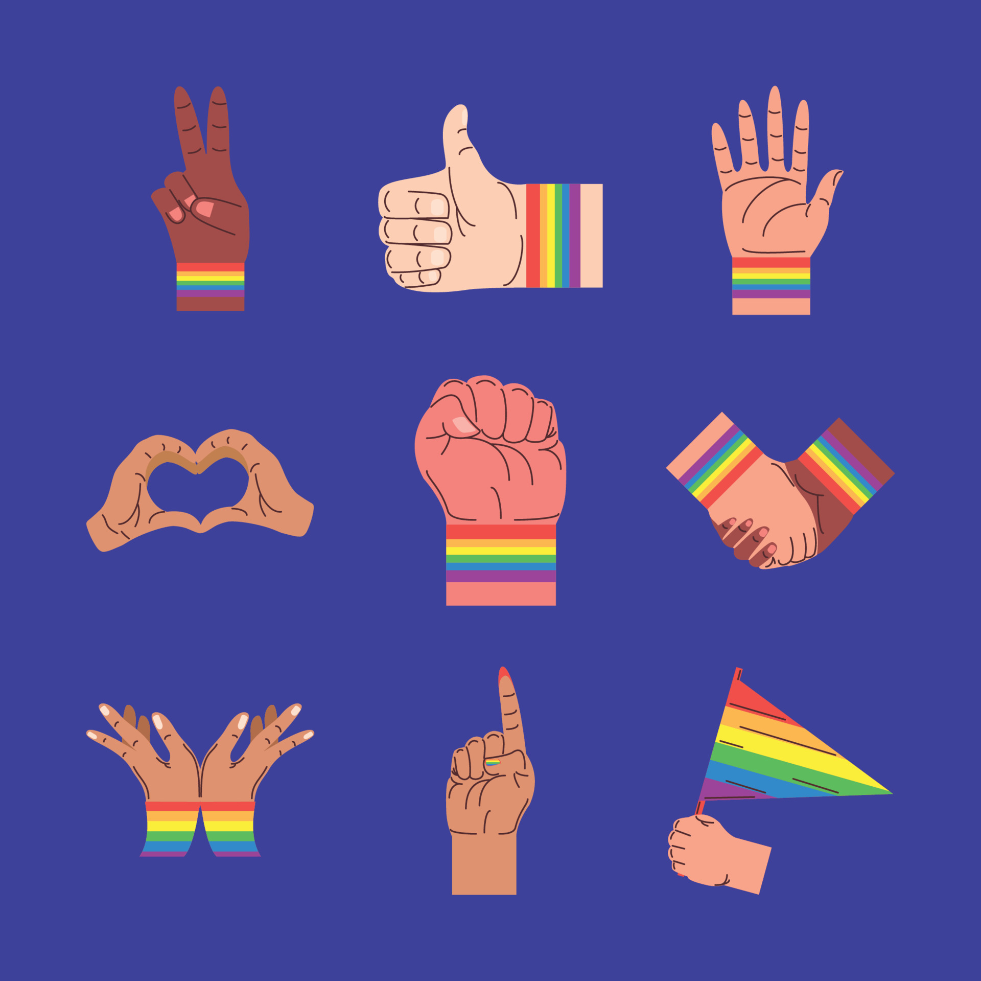 set of lgbtq community 10316593 Vector Art at Vecteezy
