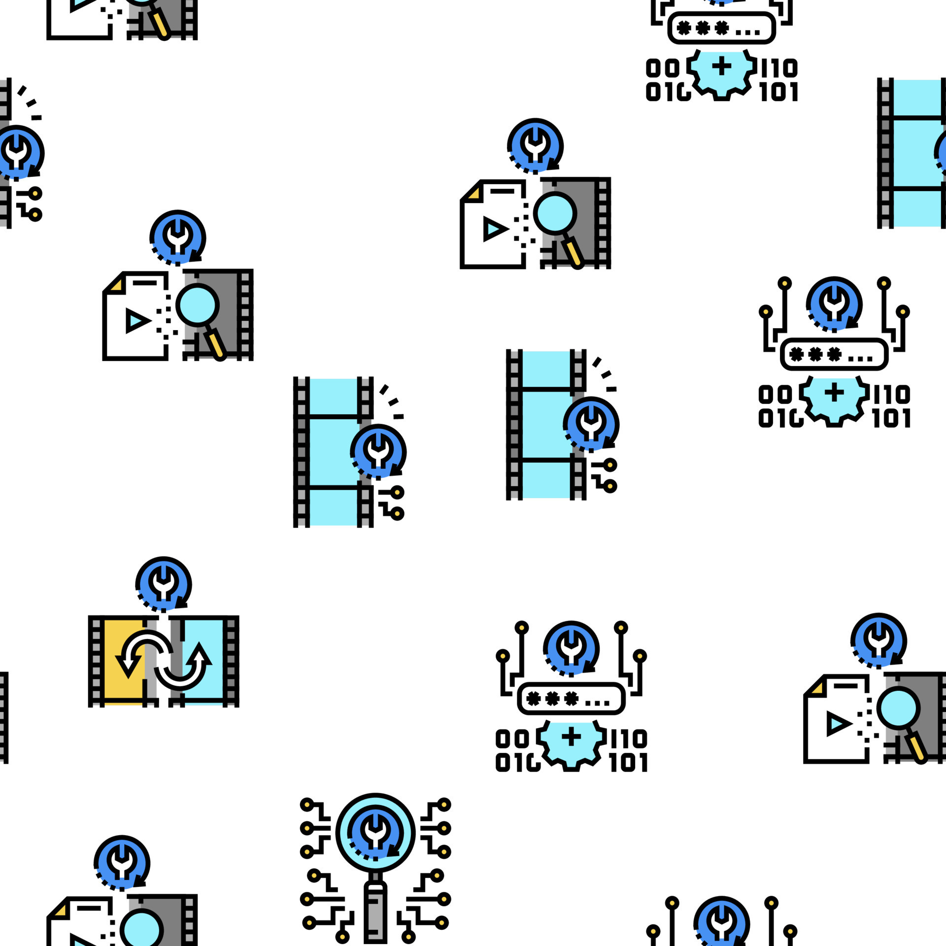 Data Recovery Computer Processing Vector Seamless Pattern 10317633