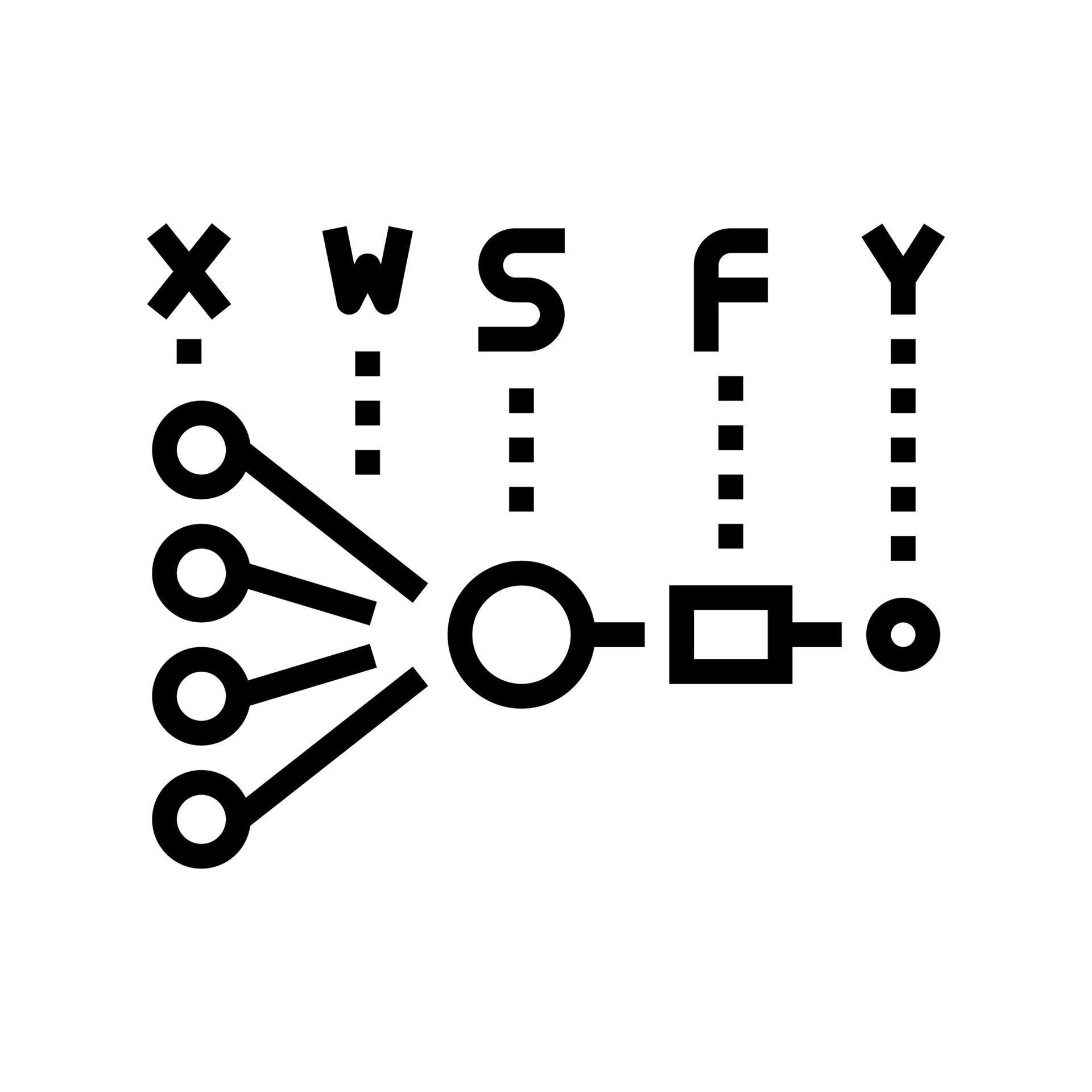 Mathematical Model Neural Network Line Icon Vector Illustration
