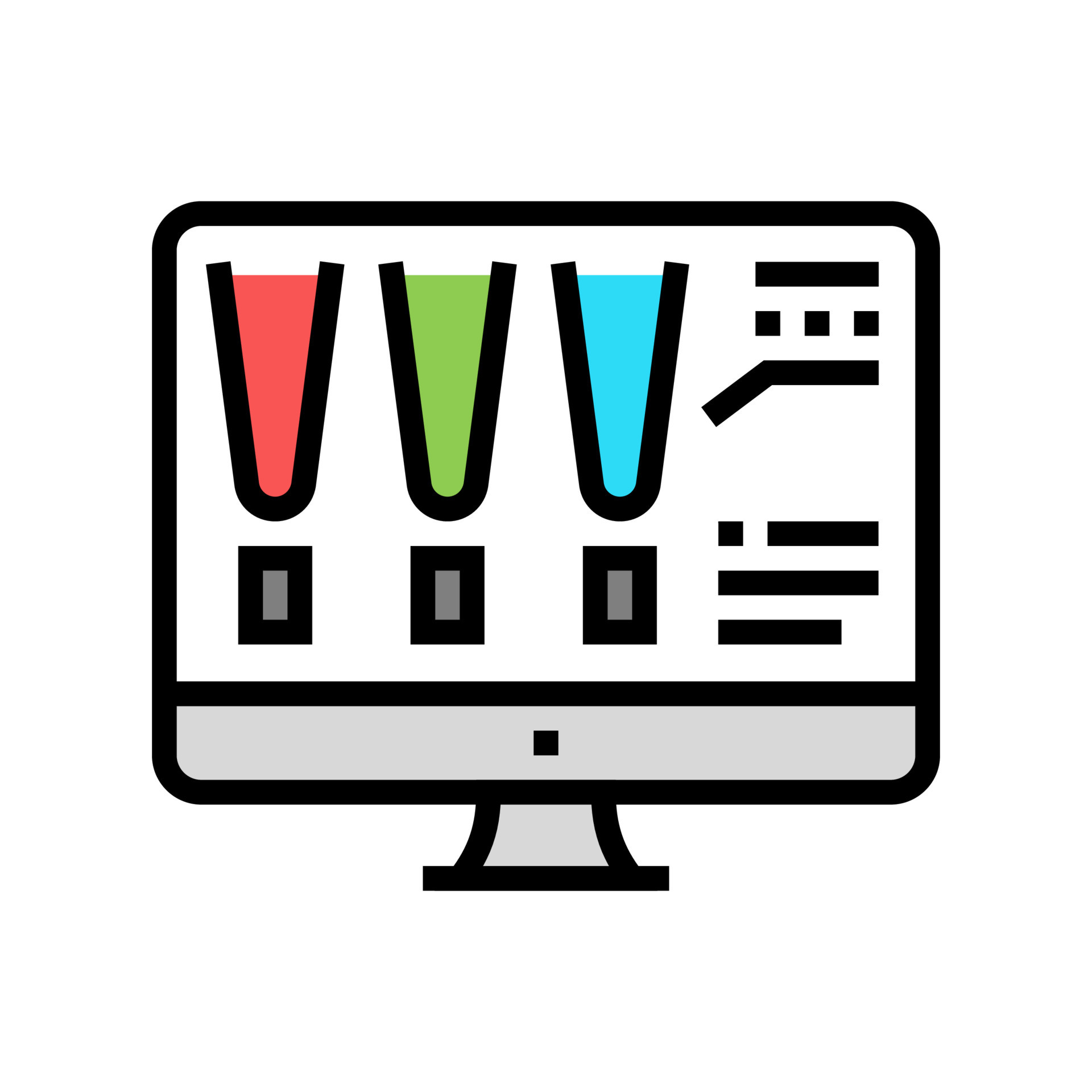 Choose Color Lighting On Computer Screen Color Icon Vector Illustration