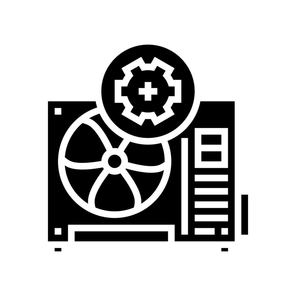 conditioner block working process glyph icon vector illustration ...