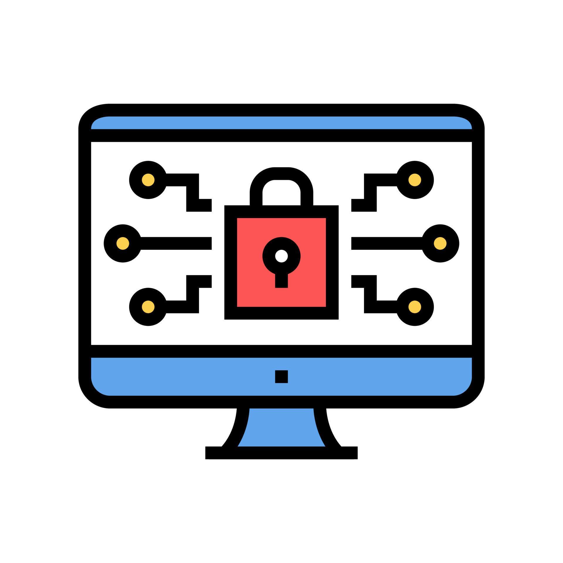 computer security color icon vector illustration 10327540 Vector Art at ...