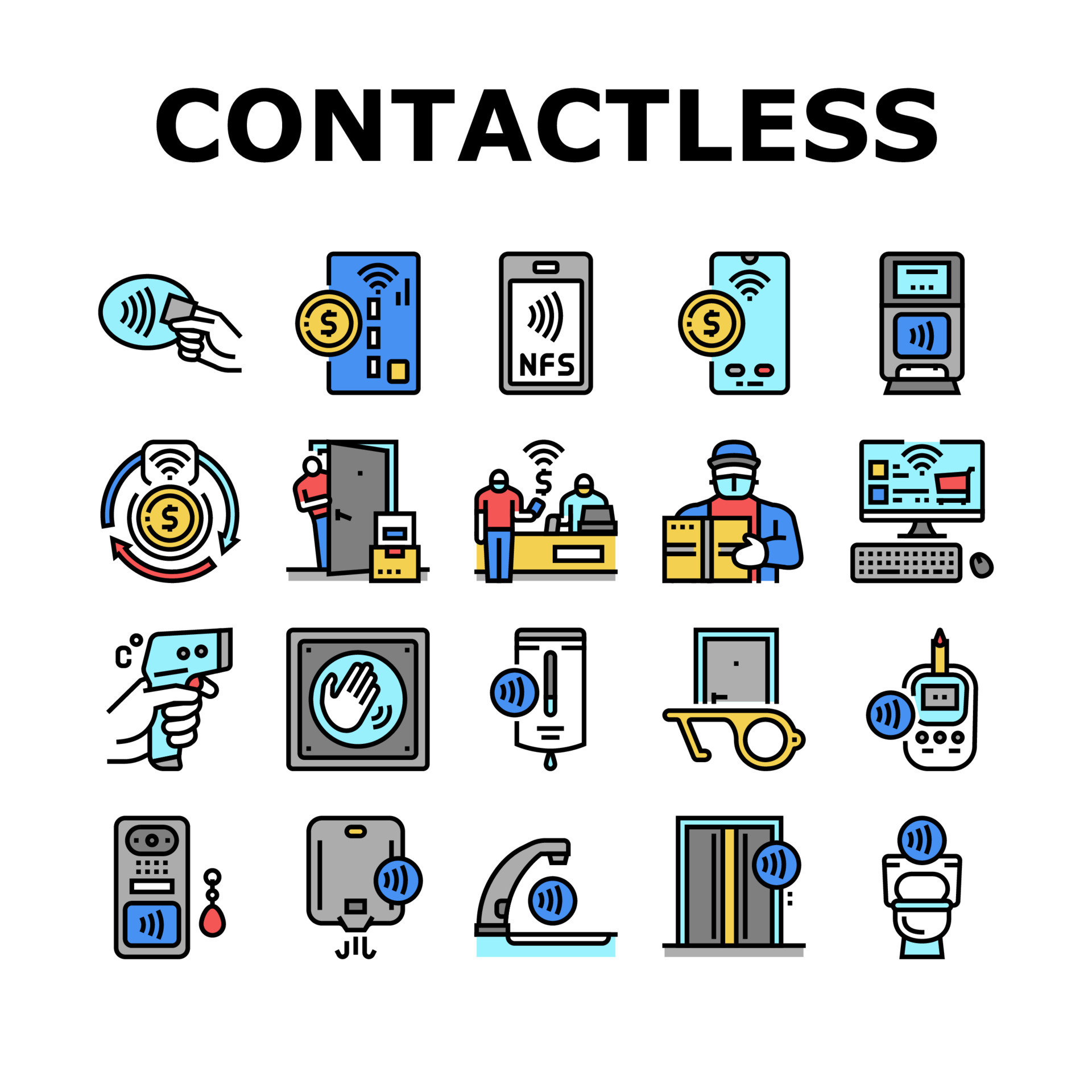 Contactless System Technology Icons Set Vector 10331753 Vector Art at ... Contactless System Technology Icons Set Vector 10331753 Vector Art at ...
