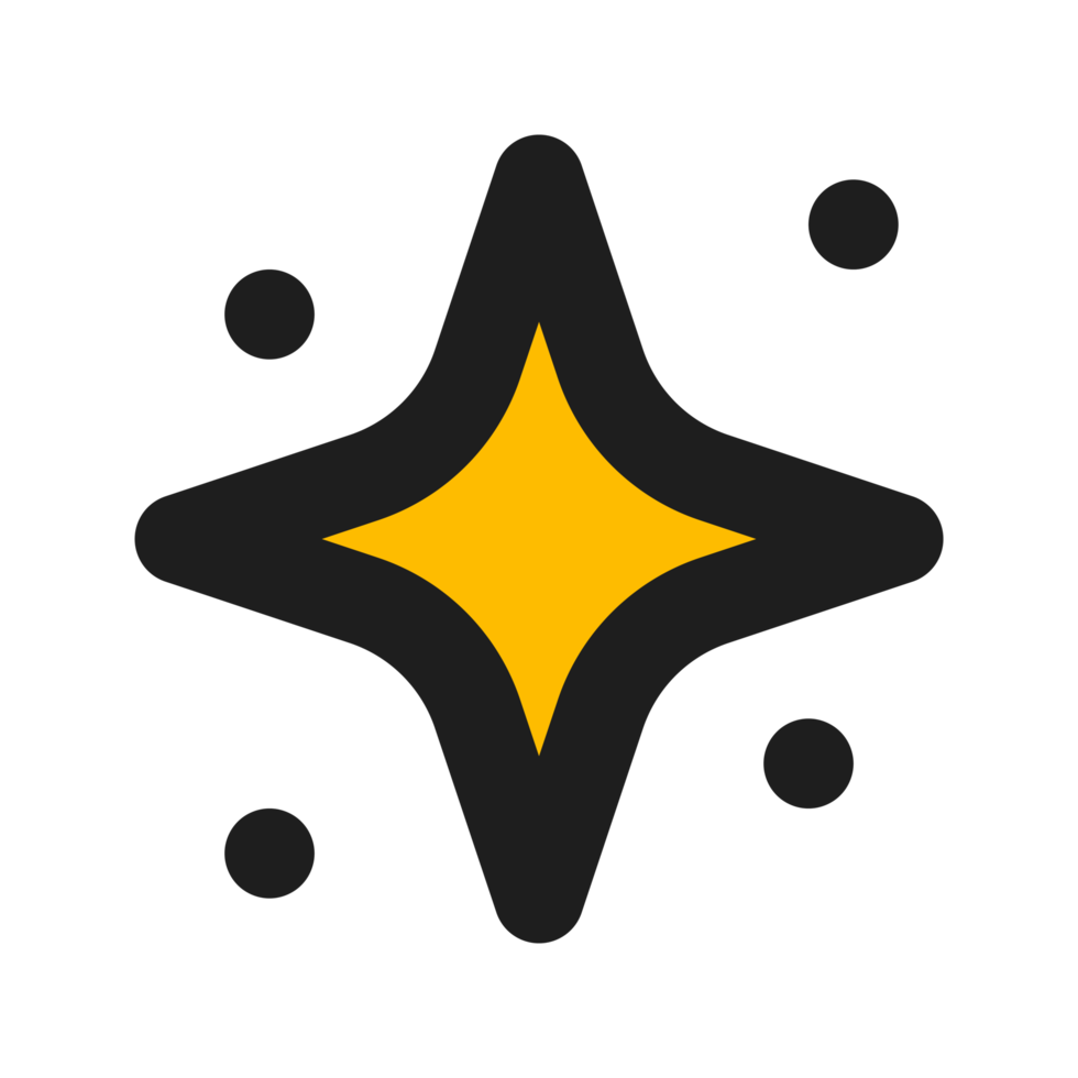 Sparkling Flat Color Outline Icon 10332135 Png