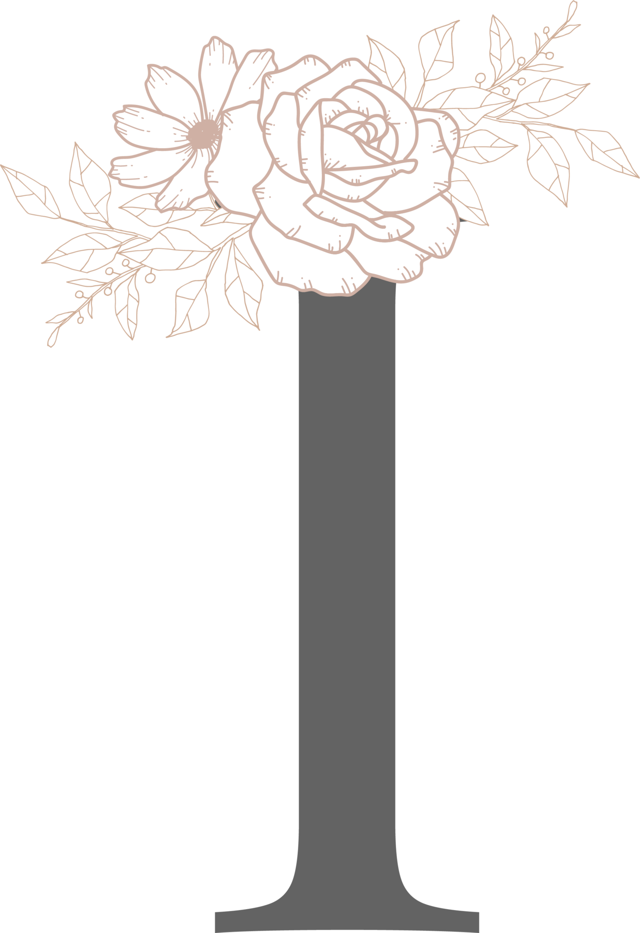 Alphabet with flower line art 10334859 PNG