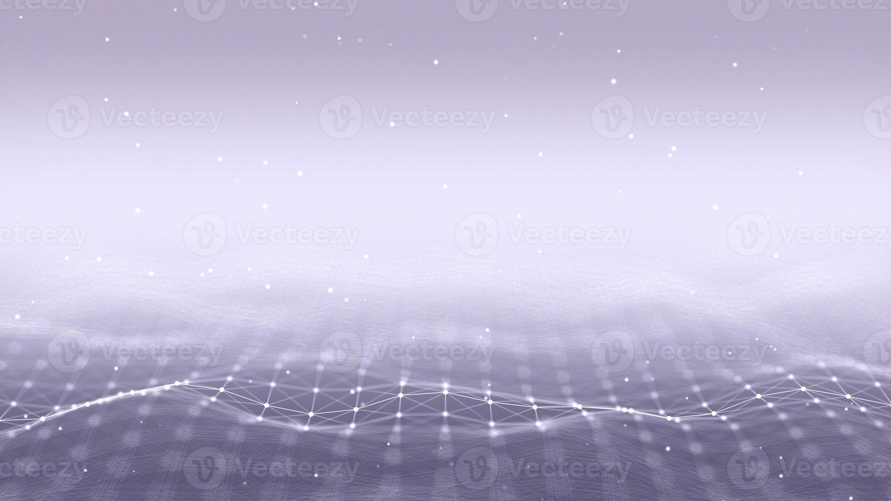 Futuristic Flying Over 3d Plexus White Waving Terrain Abstract