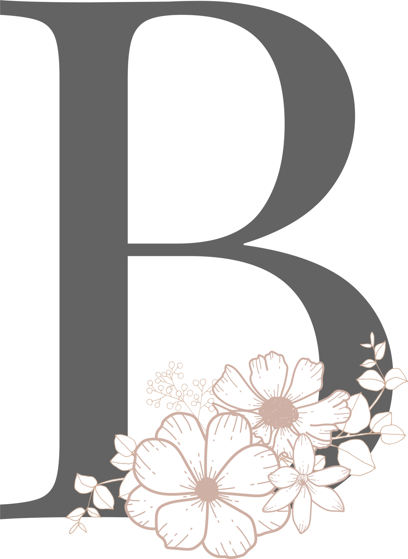 Alphabet with flower line art 10335968 PNG