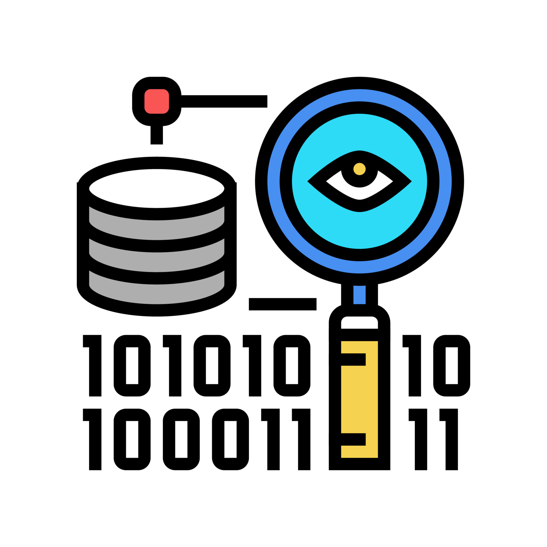 analysis binary digital processing color icon vector illustration ... analysis binary digital processing color icon vector illustration ...
