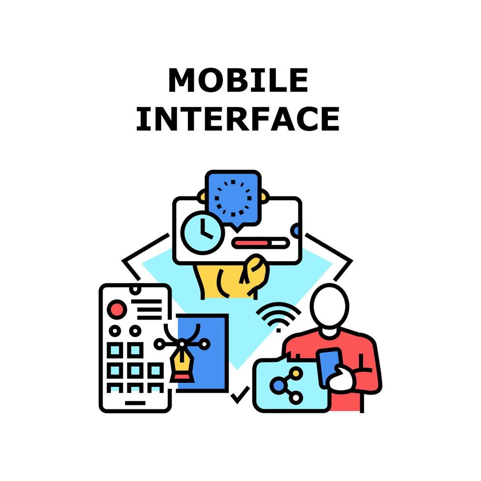 Mobile Interface Vector Concept Color Illustration 10346580 Vector Art