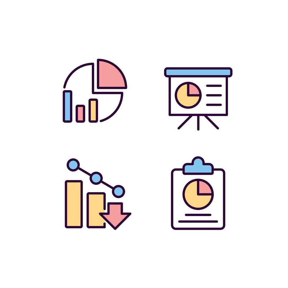 Business analytics pixel perfect RGB color icons set. Data analysis ... Business analytics pixel perfect RGB color icons set. Data analysis ...